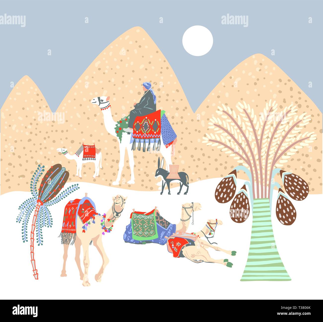 Cartoon camel palm tree hi-res stock photography and images - Alamy