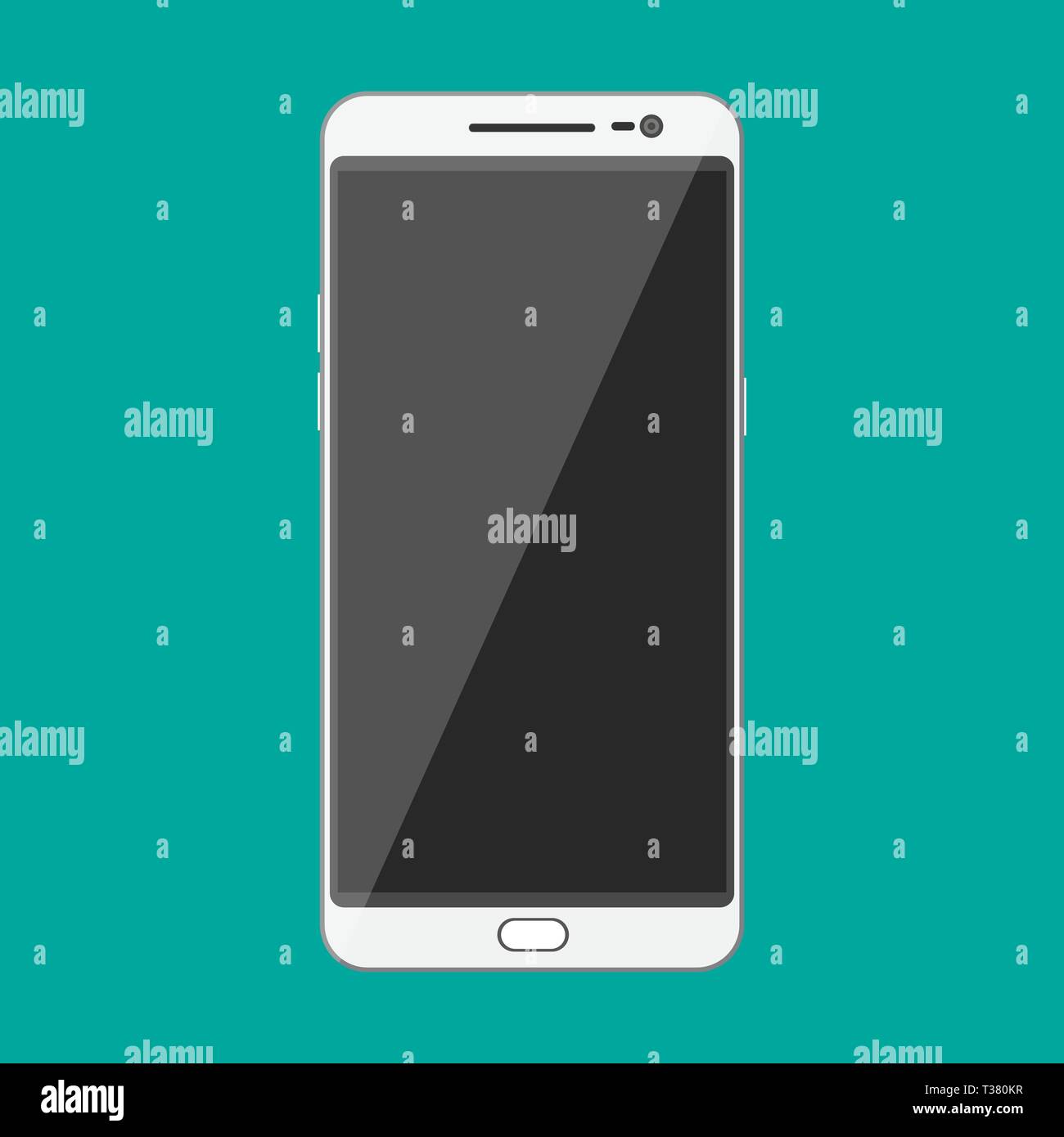 White modern touch screen smartphone. vector illustration in flat style ...