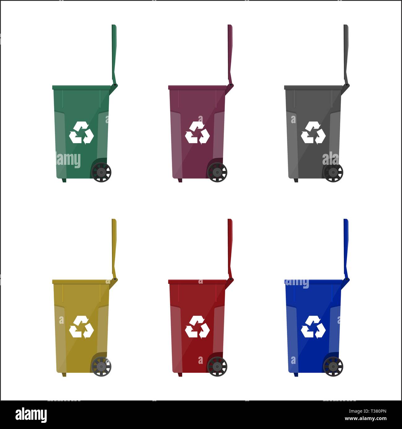 Recycling bins containers for garbage with different colors. vector ...