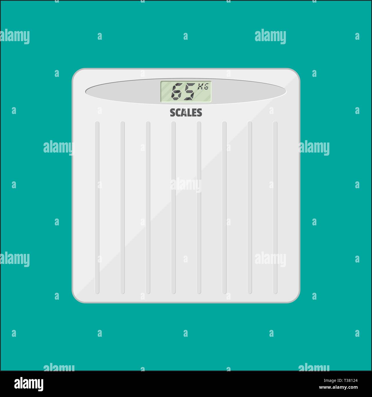Bathroom Floor Weight Scale Vector Illustration In Flat Style Isolated