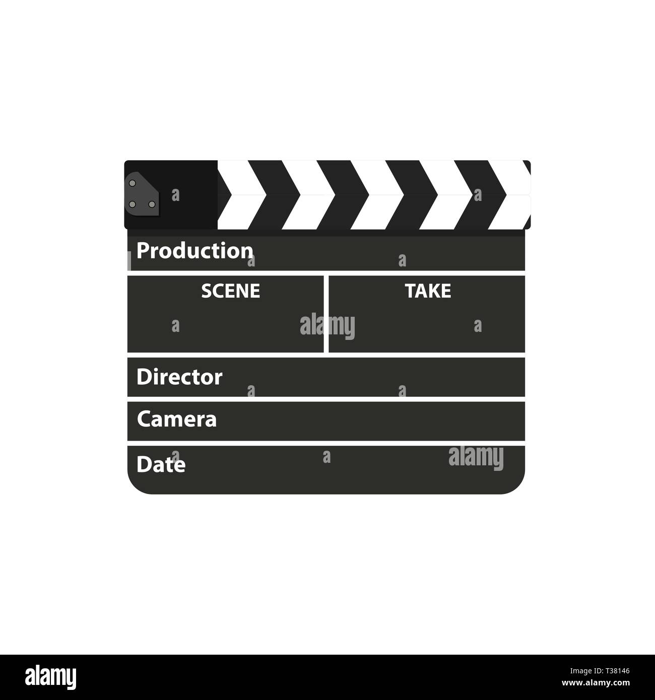 Black clapperboard. Movie clapper board. vector illustration in flat ...