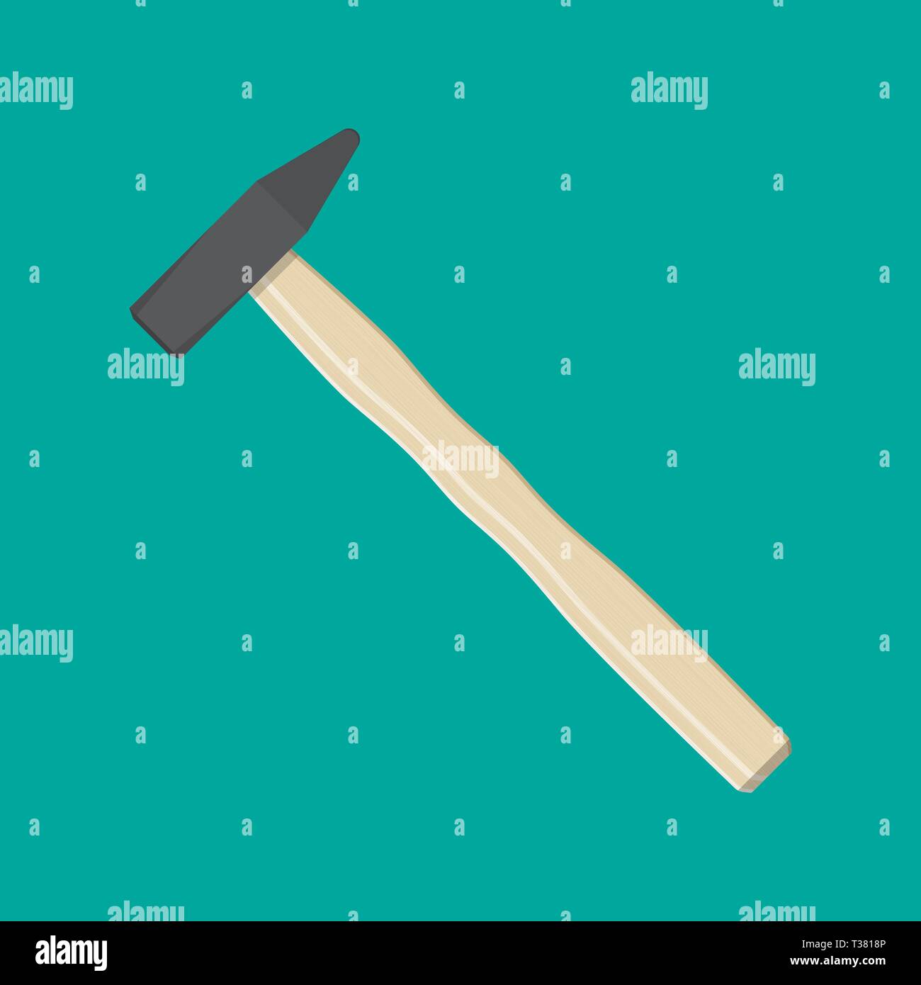 Carpenter hammer. Hammer tool with wooden handle. vector illustration ...