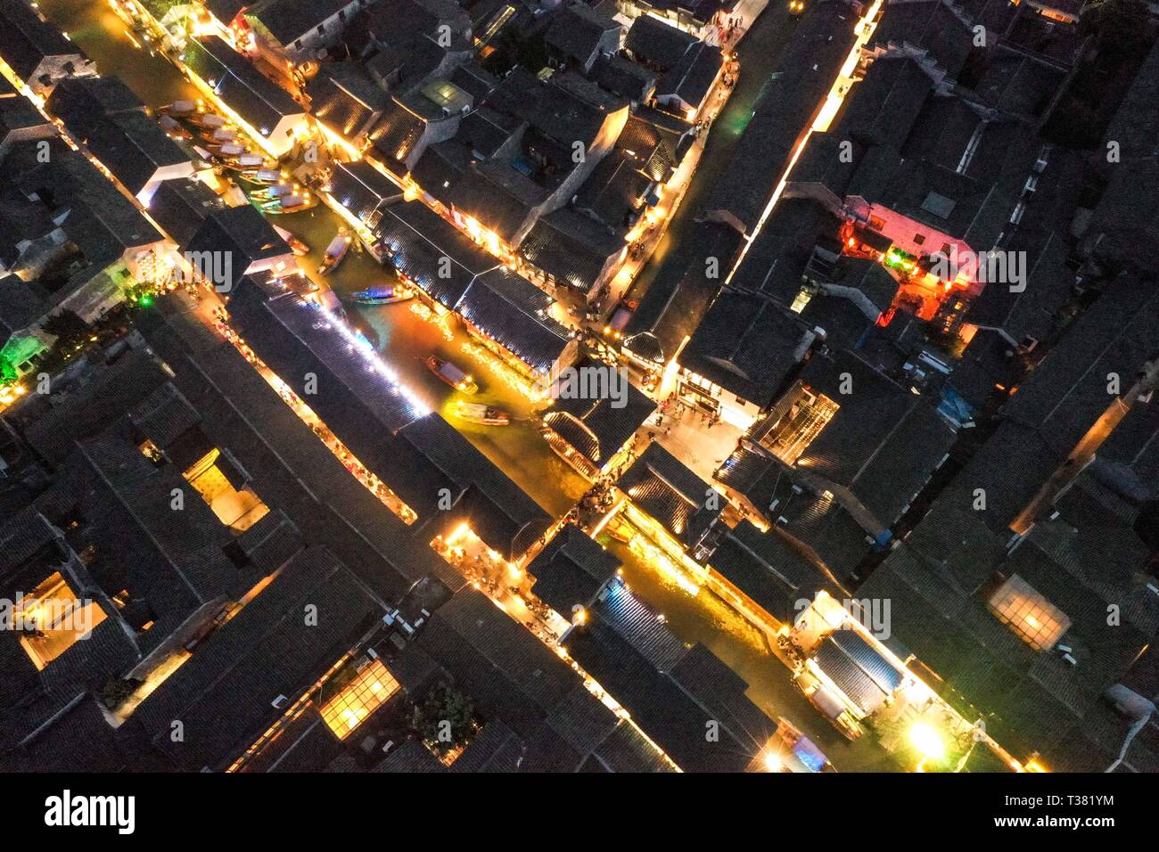 Kunshan. 5th Apr, 2019. Aerial photo taken on April 5, 2019 shows the ...