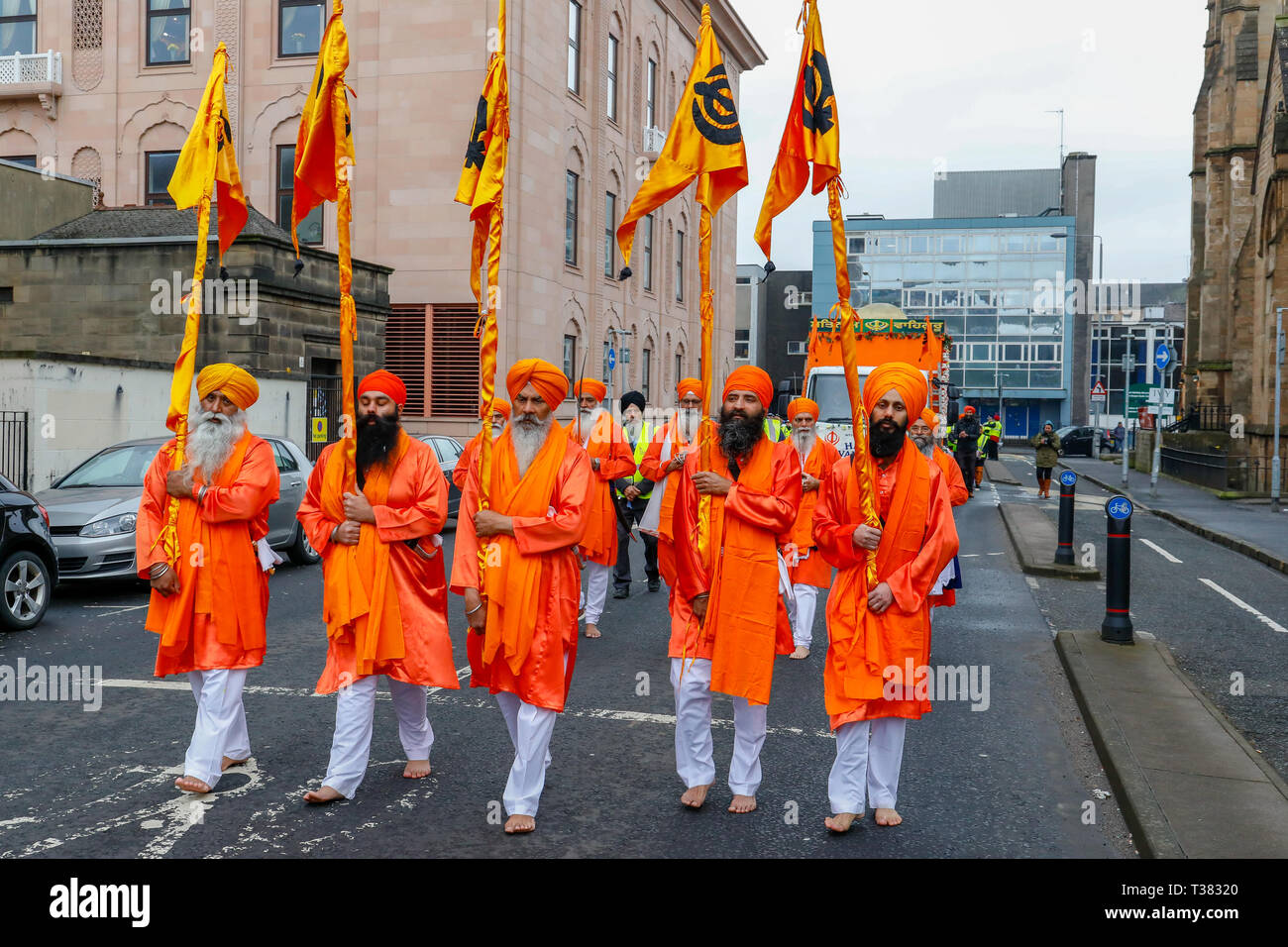 Glasgow, UK. 07th Apr, 2019. Thousands from the Scottish Sikh community ...