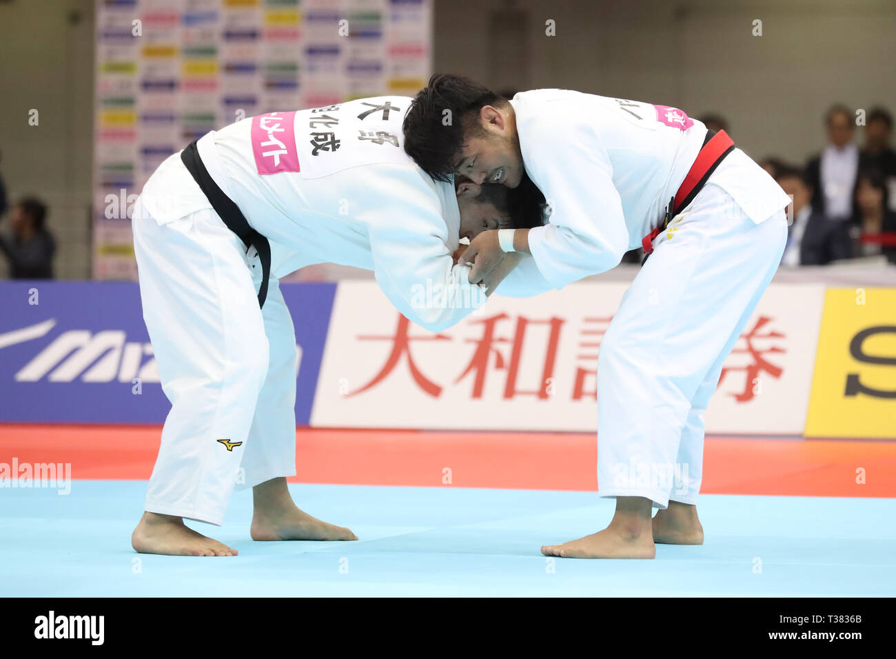 Fukuoka, Japan. 7th Apr, 2019. (L to R) Shohei Ono, Soichi Hashimoto ...