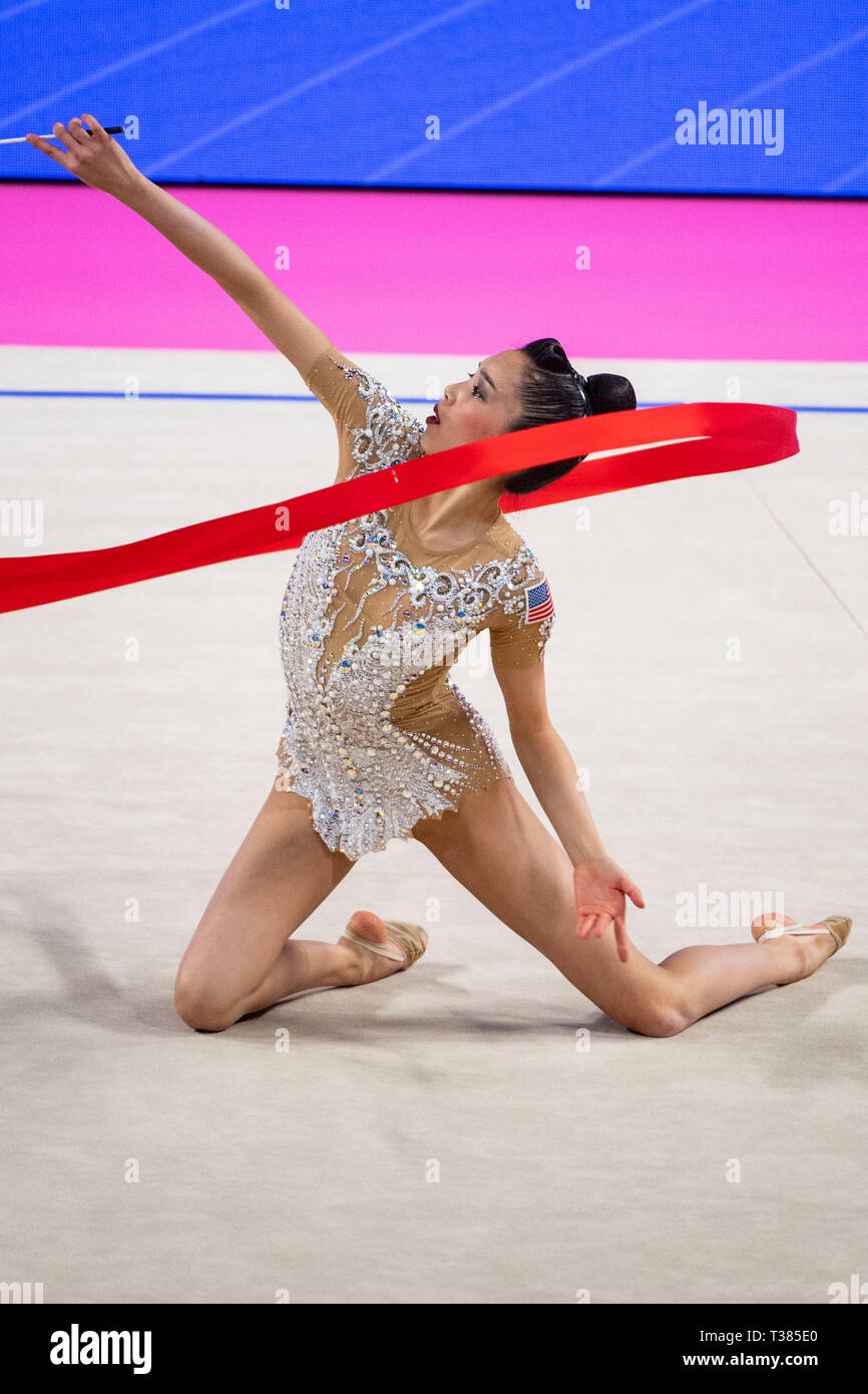United States of America's Lili Mizuno during the FIG Rhythmic ...
