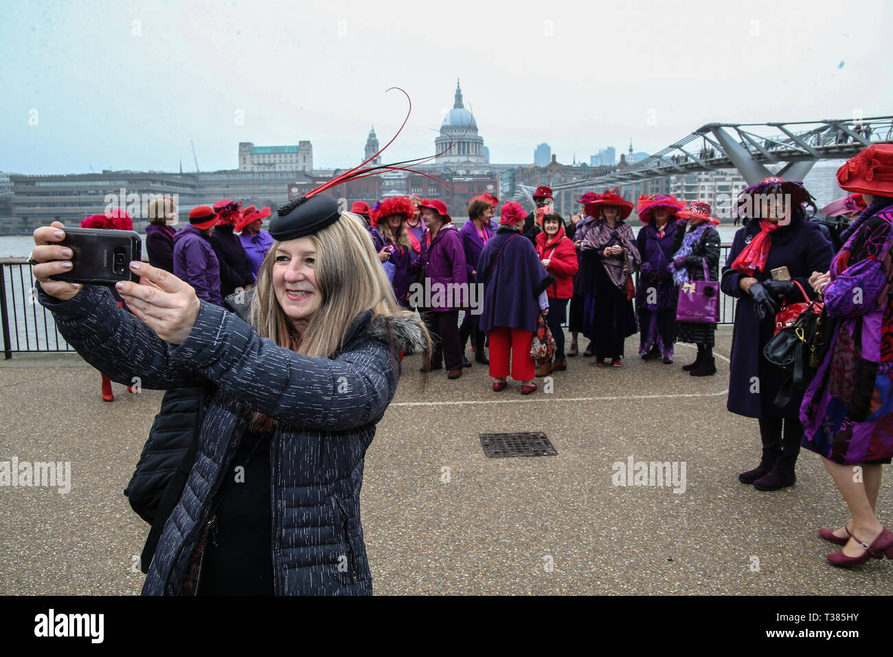 London, UK. 7th Apr 2019. The fifht London Hat Walk took place today ...