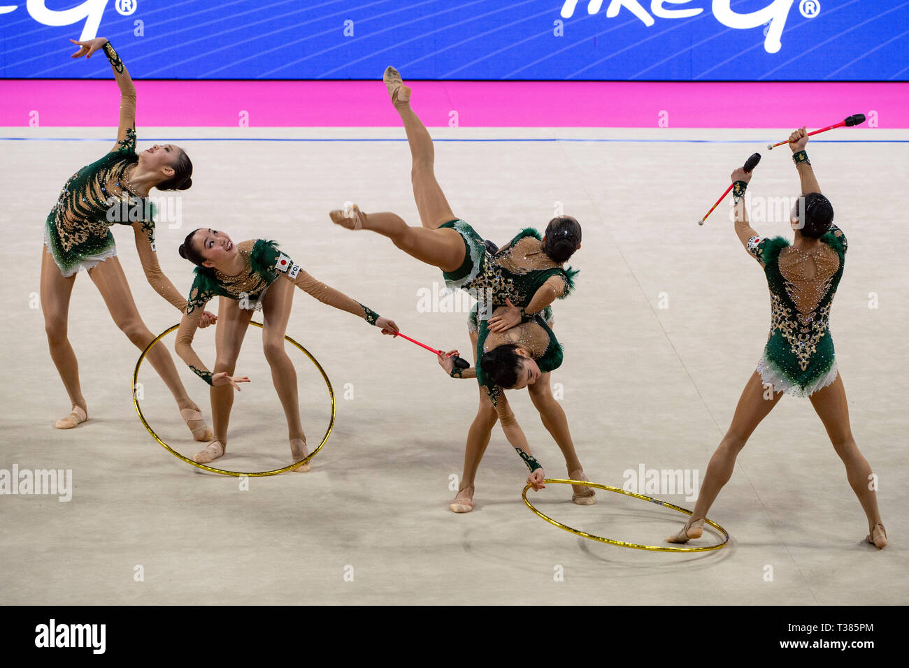 Rhythmic gymnastics group japan hoops hi-res stock photography and ...