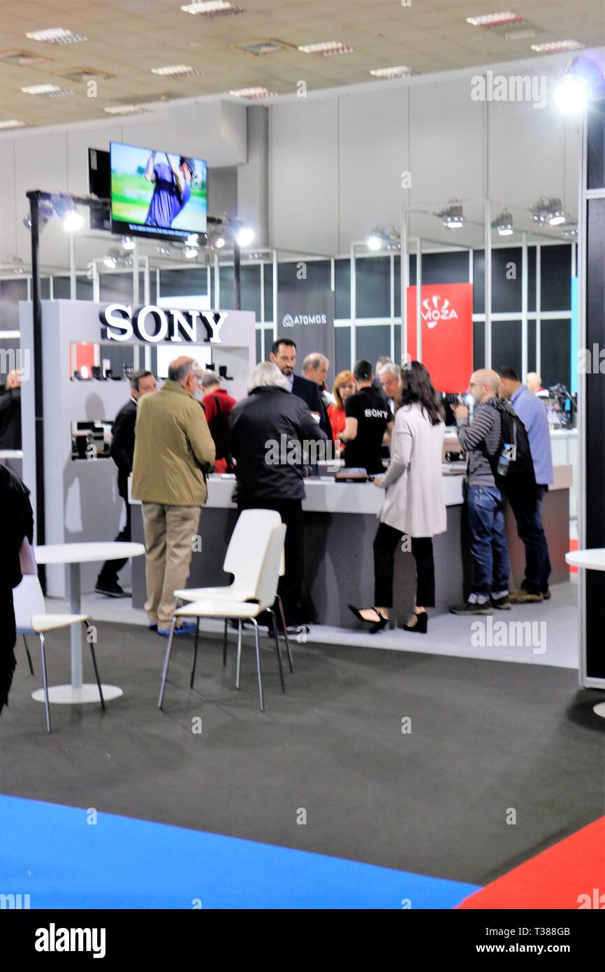 April 5, 2019 - Athens, Greece - People seen gathering at the Sony ...