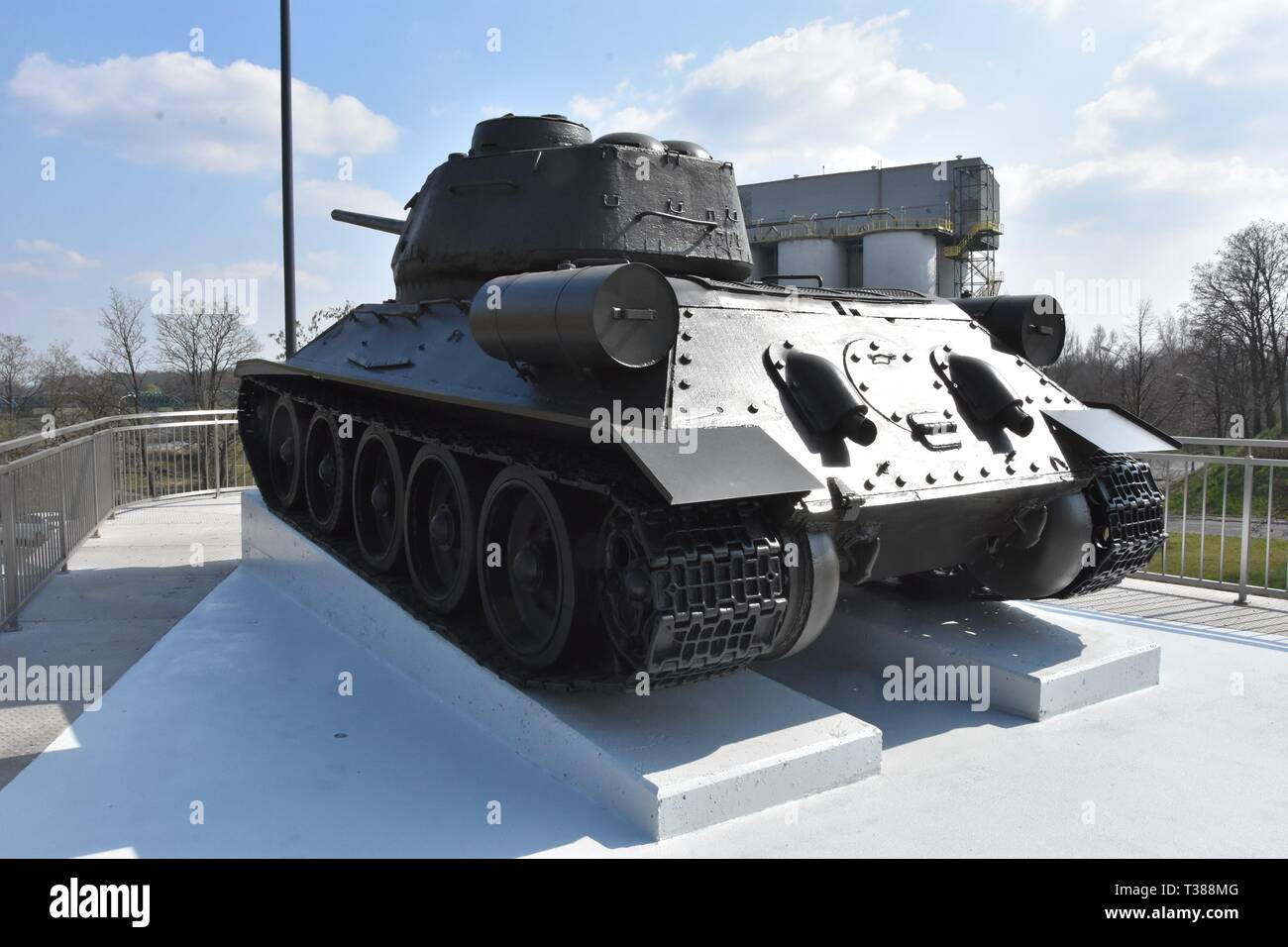 Scinawa, Poland. 7th Apr, 2019. Soviet Tank Monument devoted to the ...
