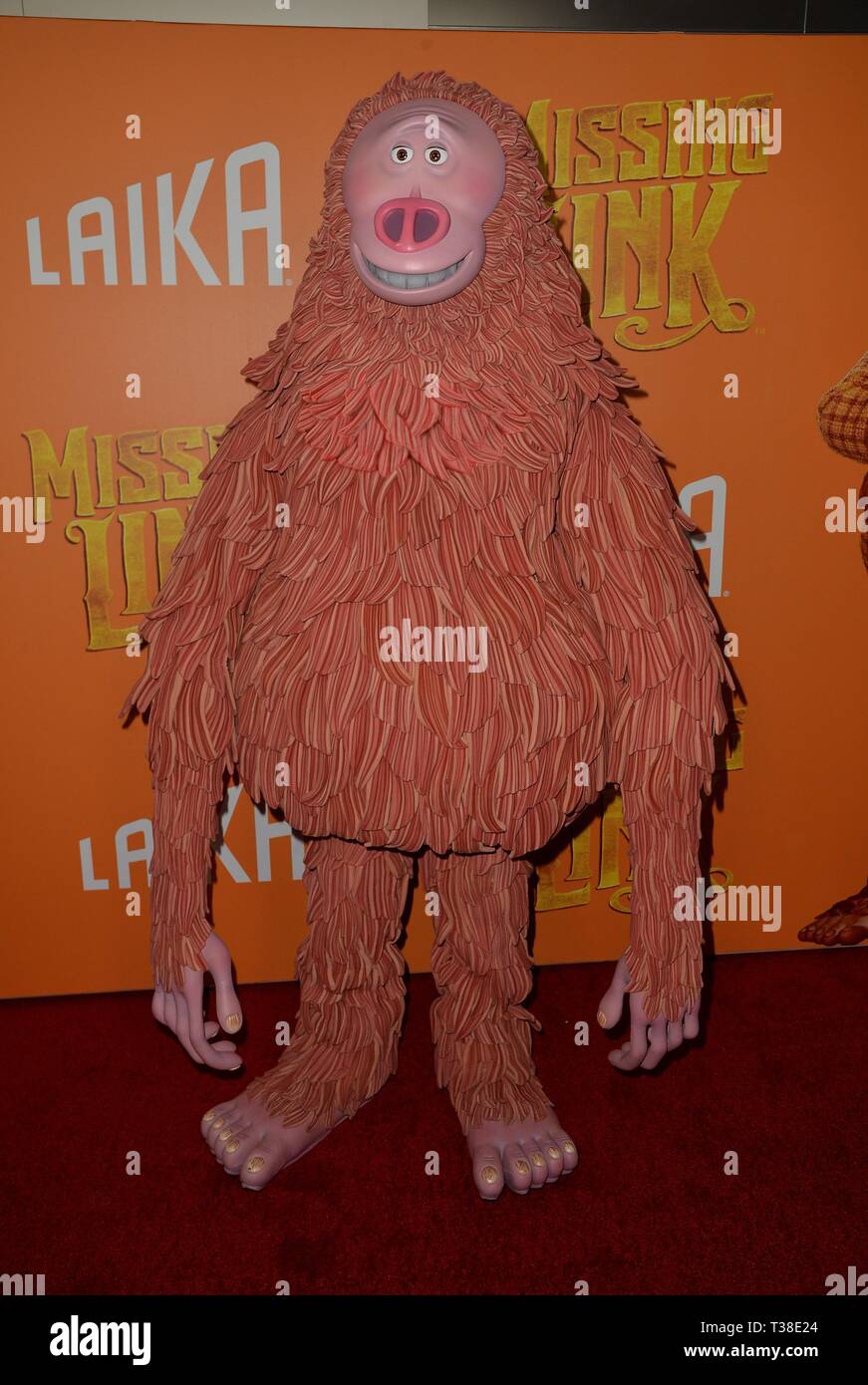 New York, NY, USA. 7th Apr, 2019. Missing Link Character at arrivals ...