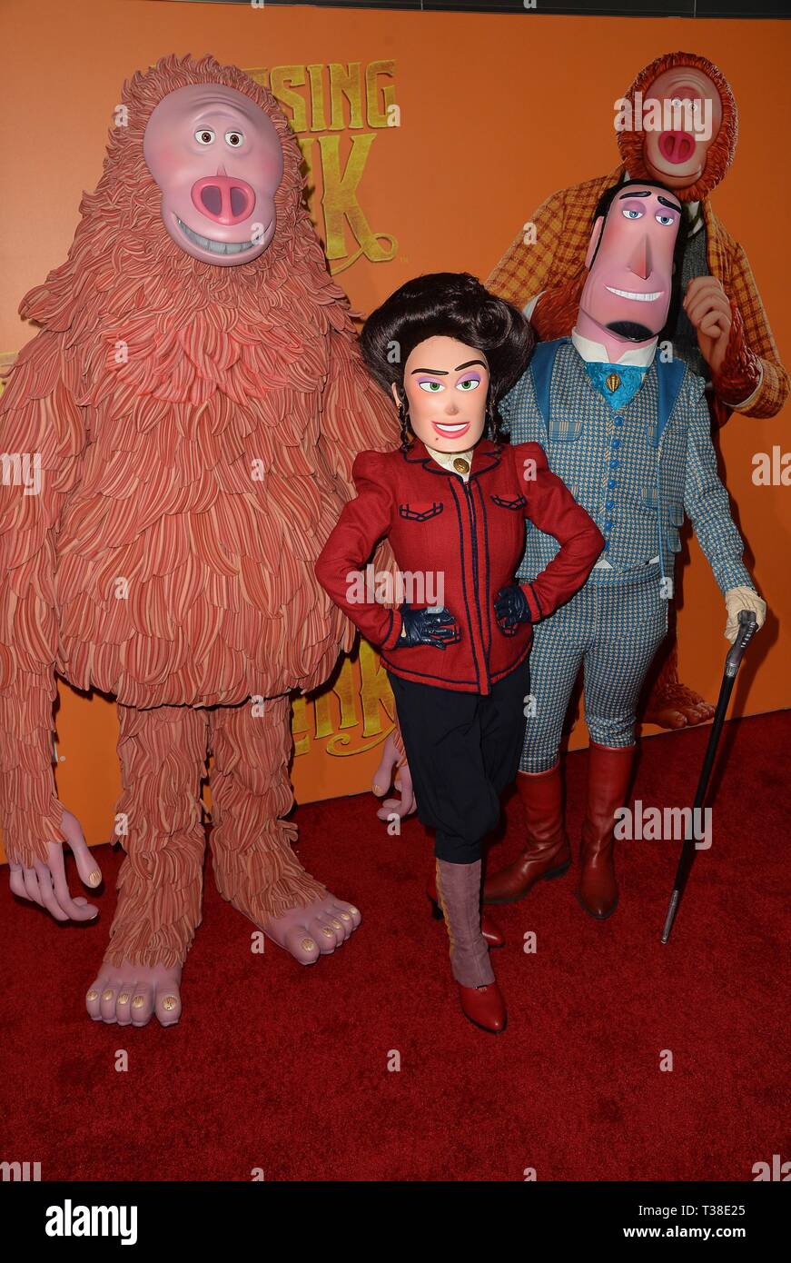 New York, NY, USA. 7th Apr, 2019. Missing Link Character at arrivals ...