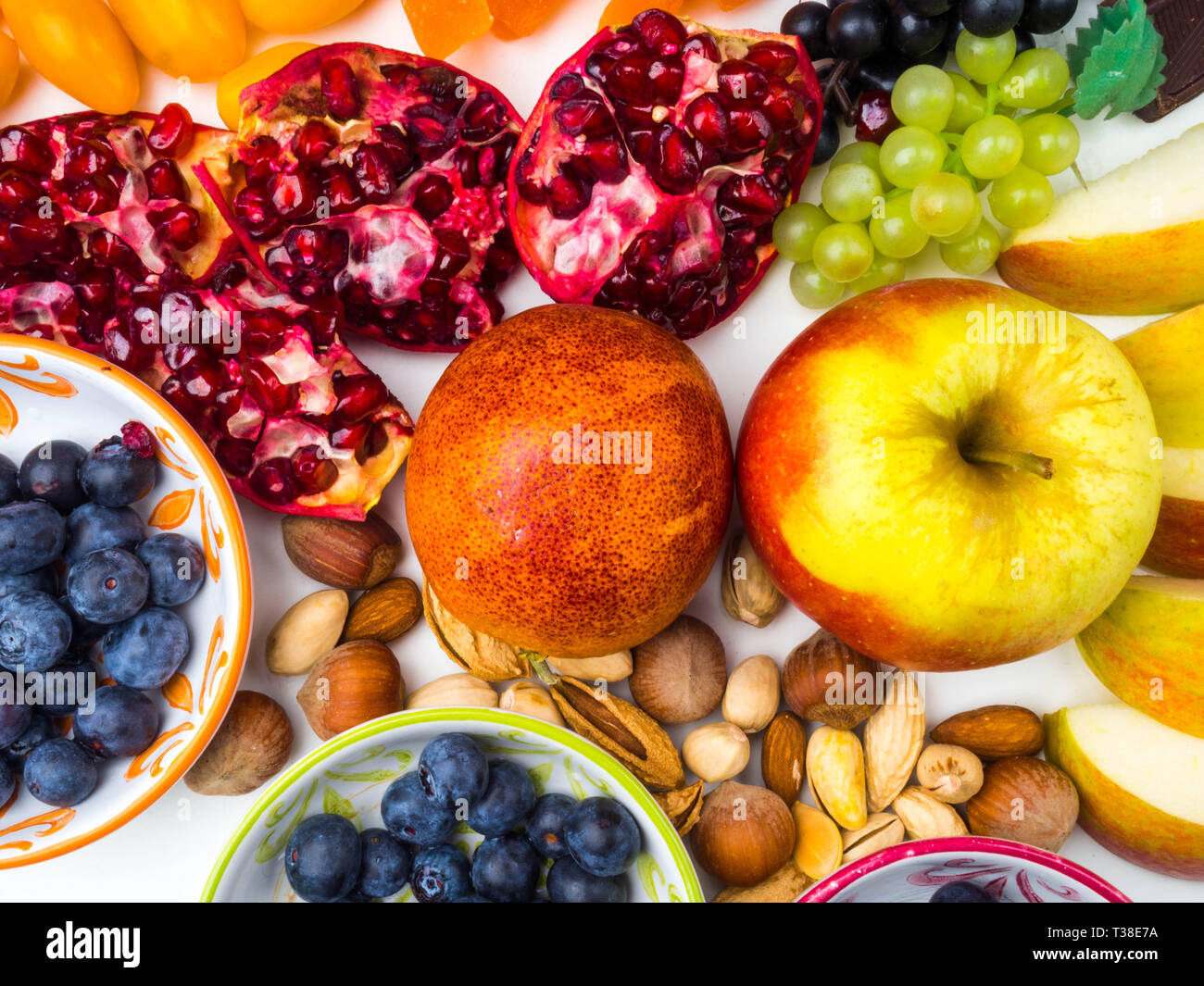super antioxidants. superfood. mix of fresh fruits and berries, rich ...