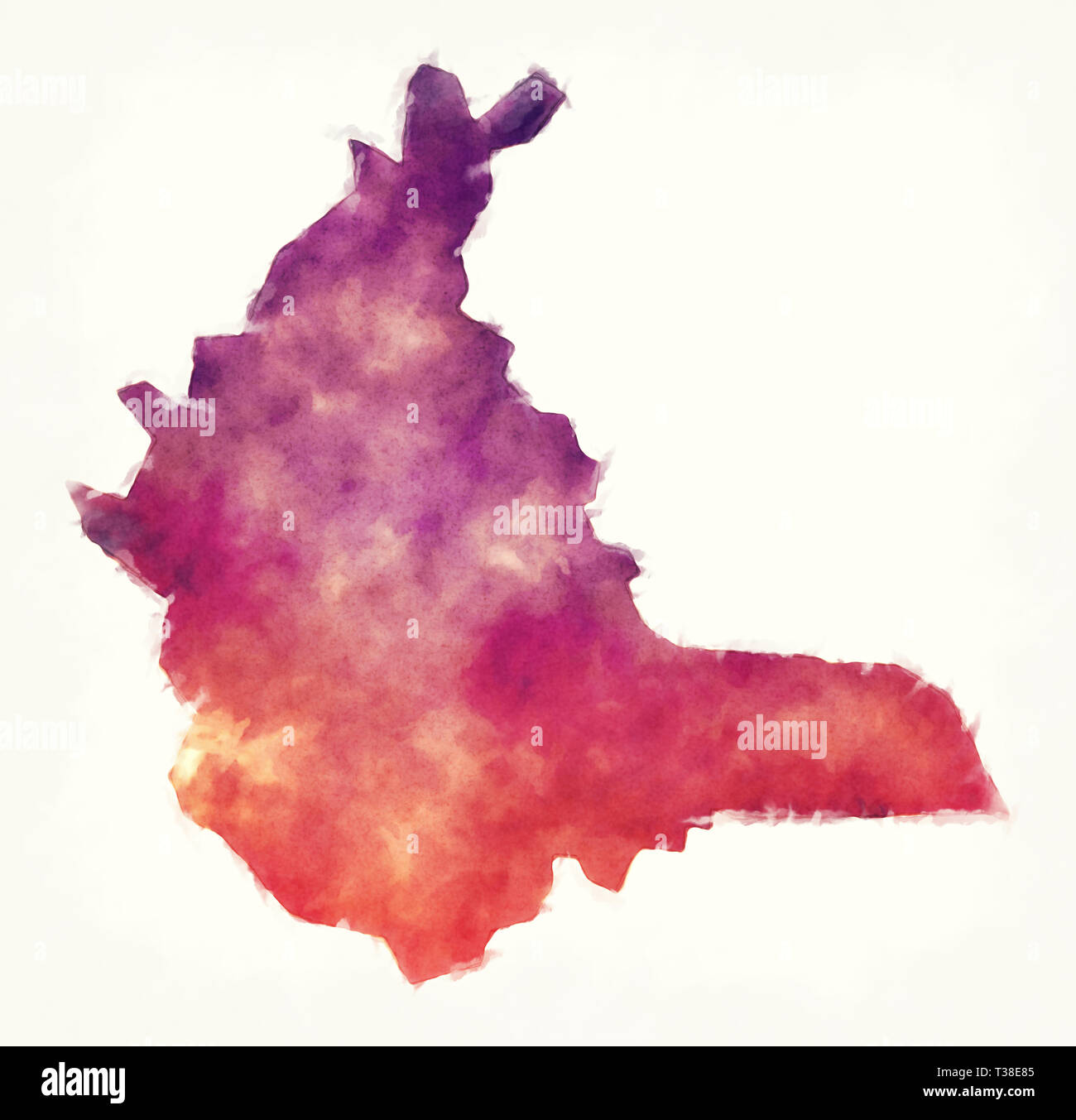 Qalyubia watercolor governorate map of Egypt Stock Photo - Alamy