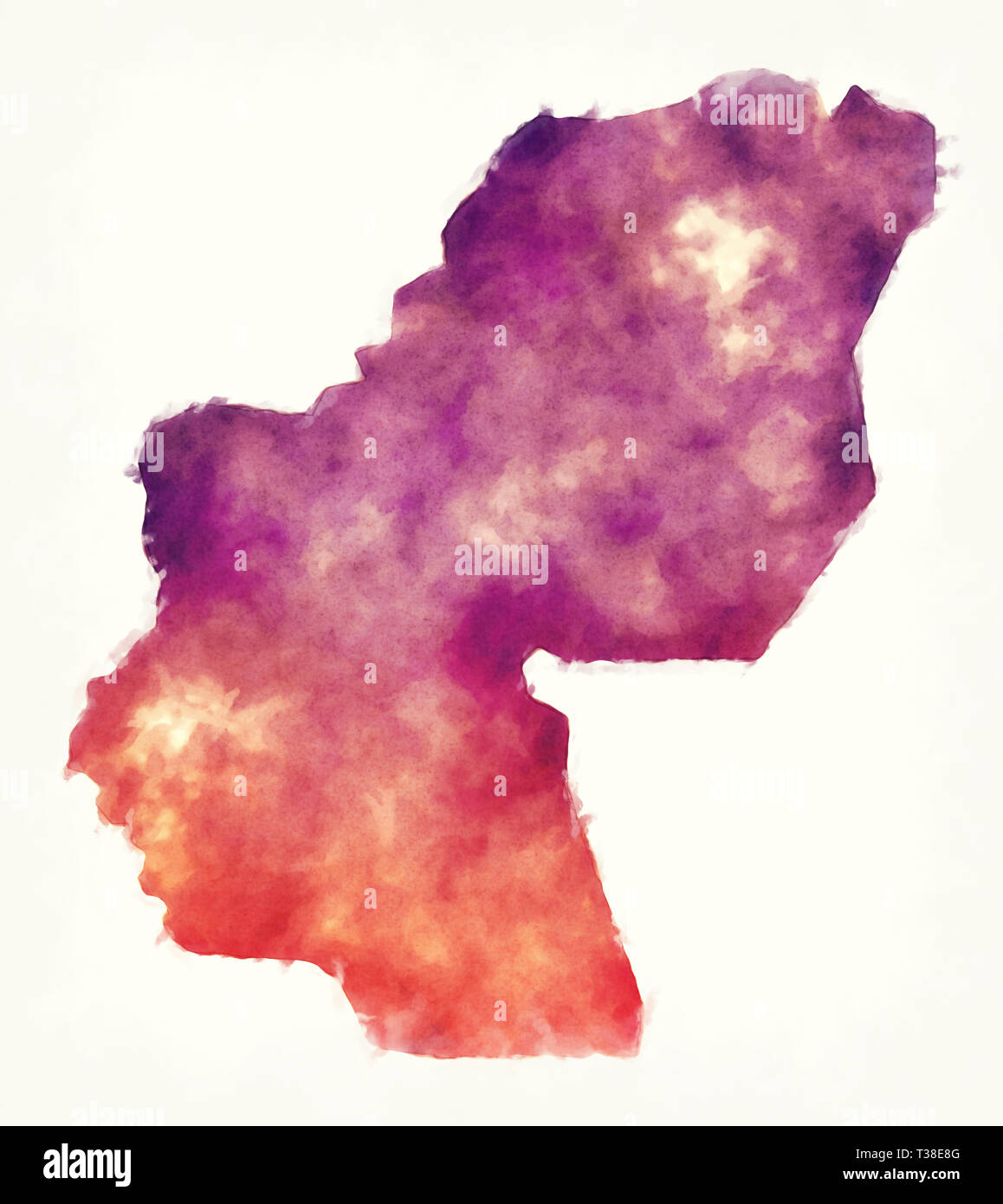 Sharqia watercolor governorate map of Egypt Stock Photo - Alamy