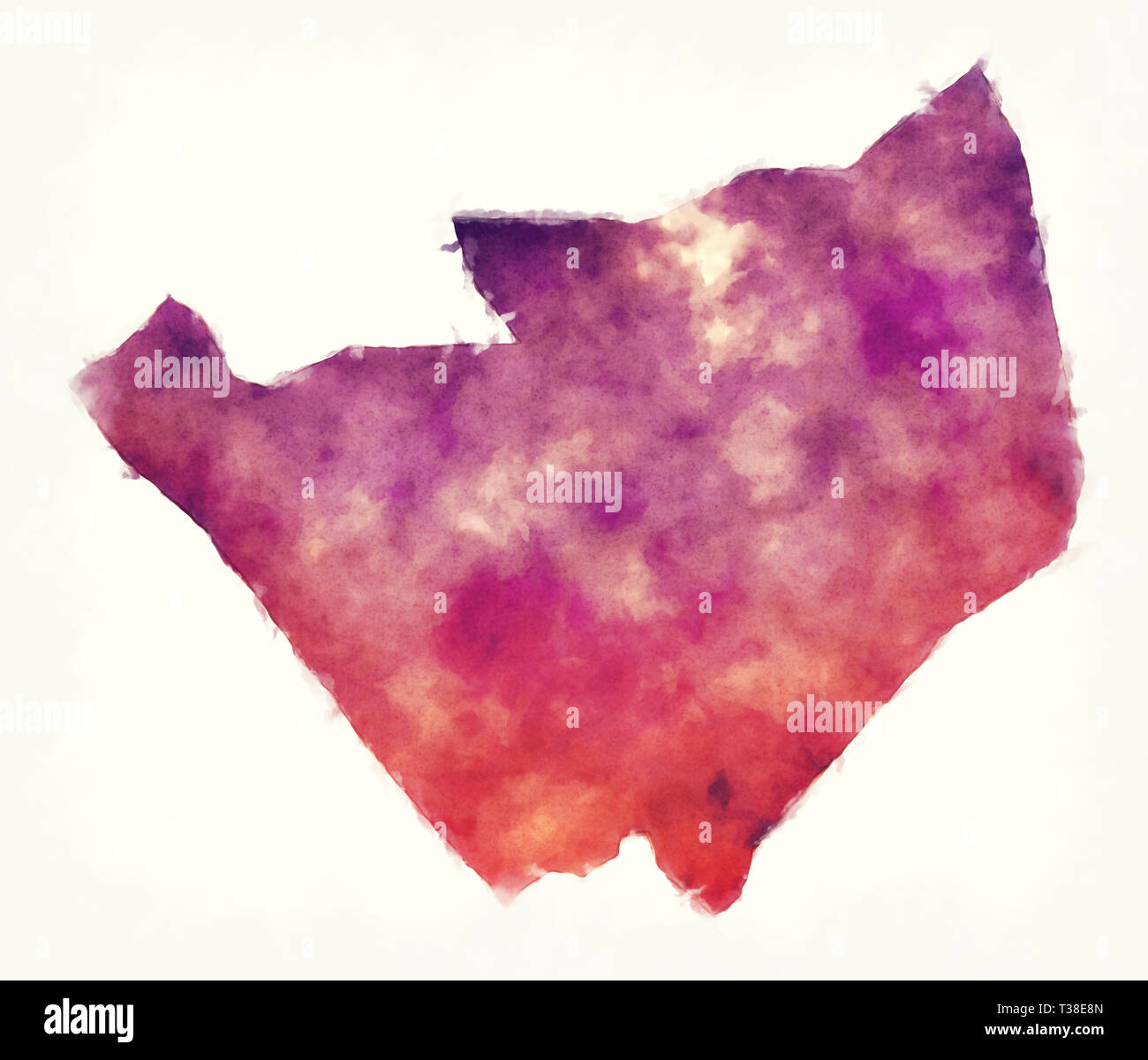 Sohag watercolor governorate map of Egypt Stock Photo - Alamy