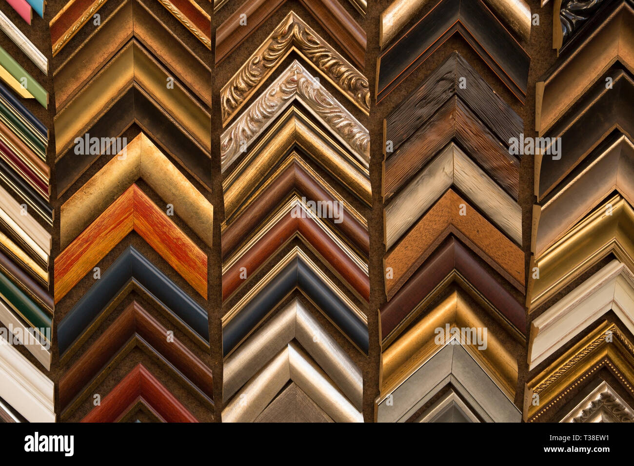 Decorative frame samples on a board Stock Photo - Alamy