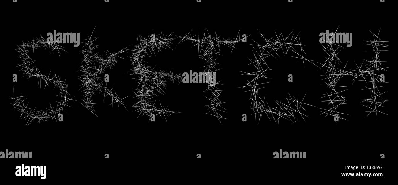 graphic word sketch on black neutral background Stock Photo - Alamy