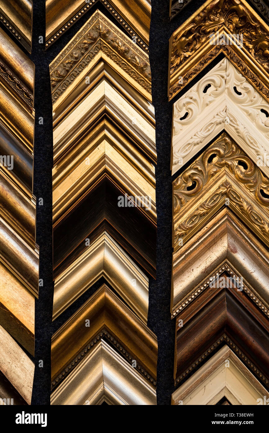 Decorative frame samples on a board Stock Photo - Alamy