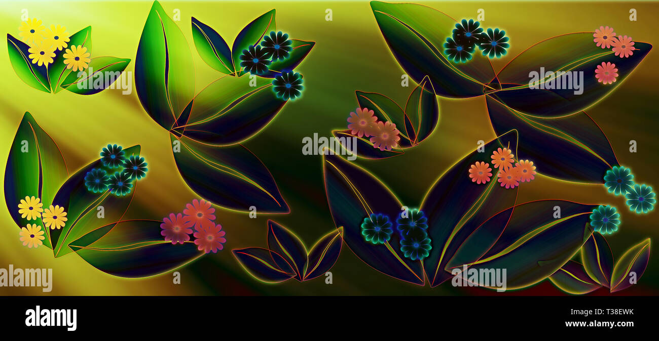 Spring flowers pattern, graphic floral motive. Graphic flowers Stock ...