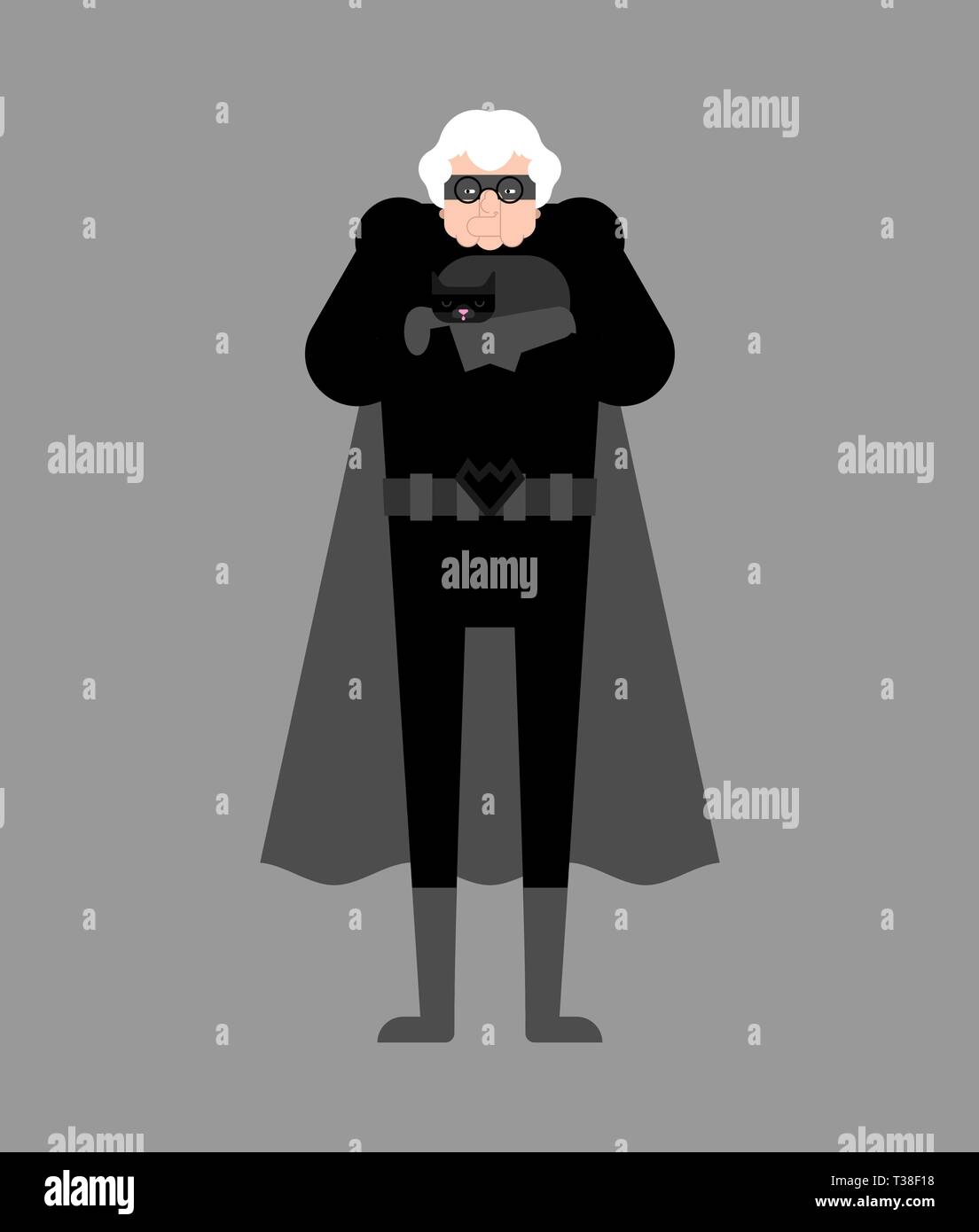 Grandmother superhero isolated. Super Grandma. Superpowers old woman ...