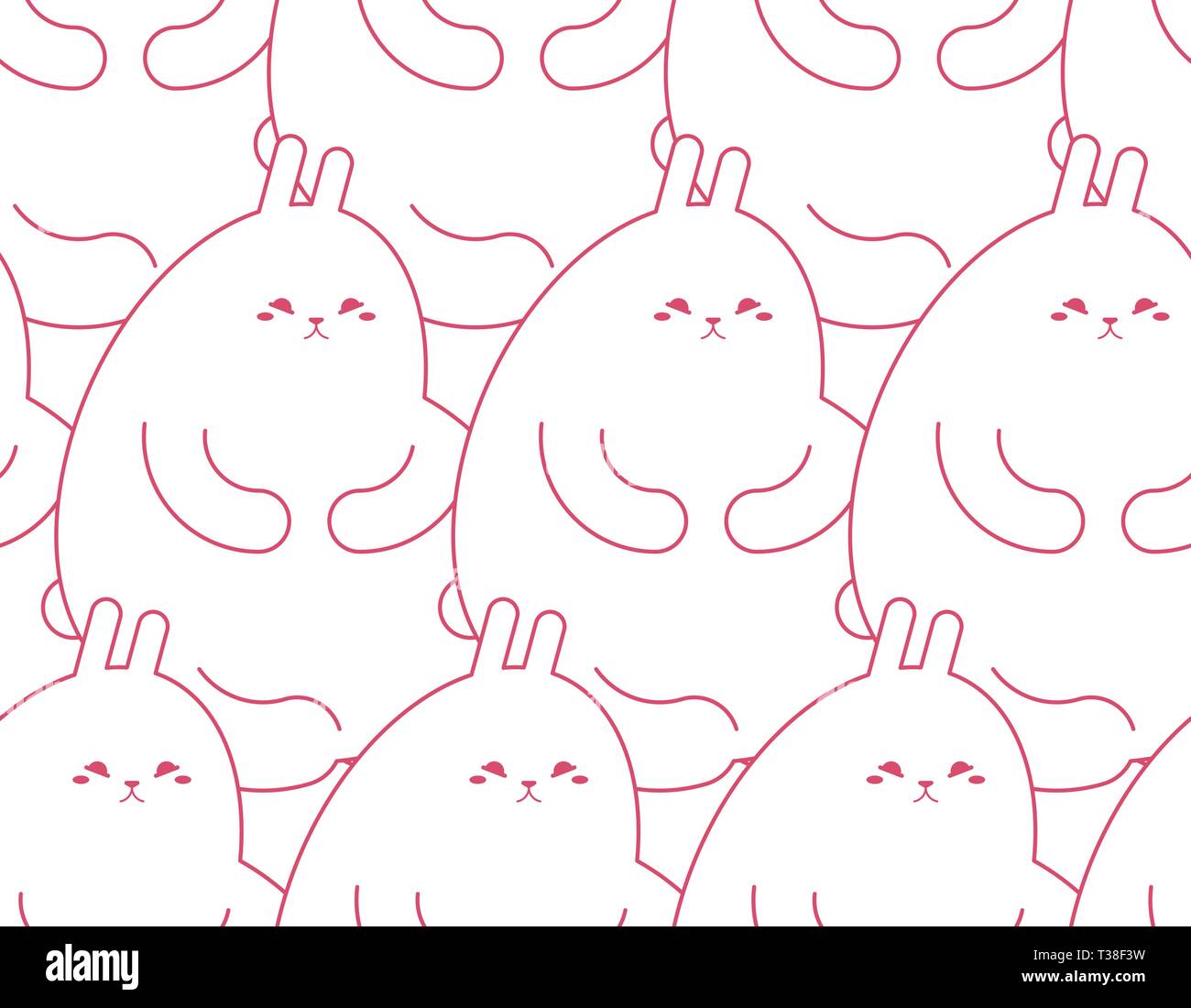 Fat rabbit pattern seamless. Thick hare background. Cute baby cloth ...