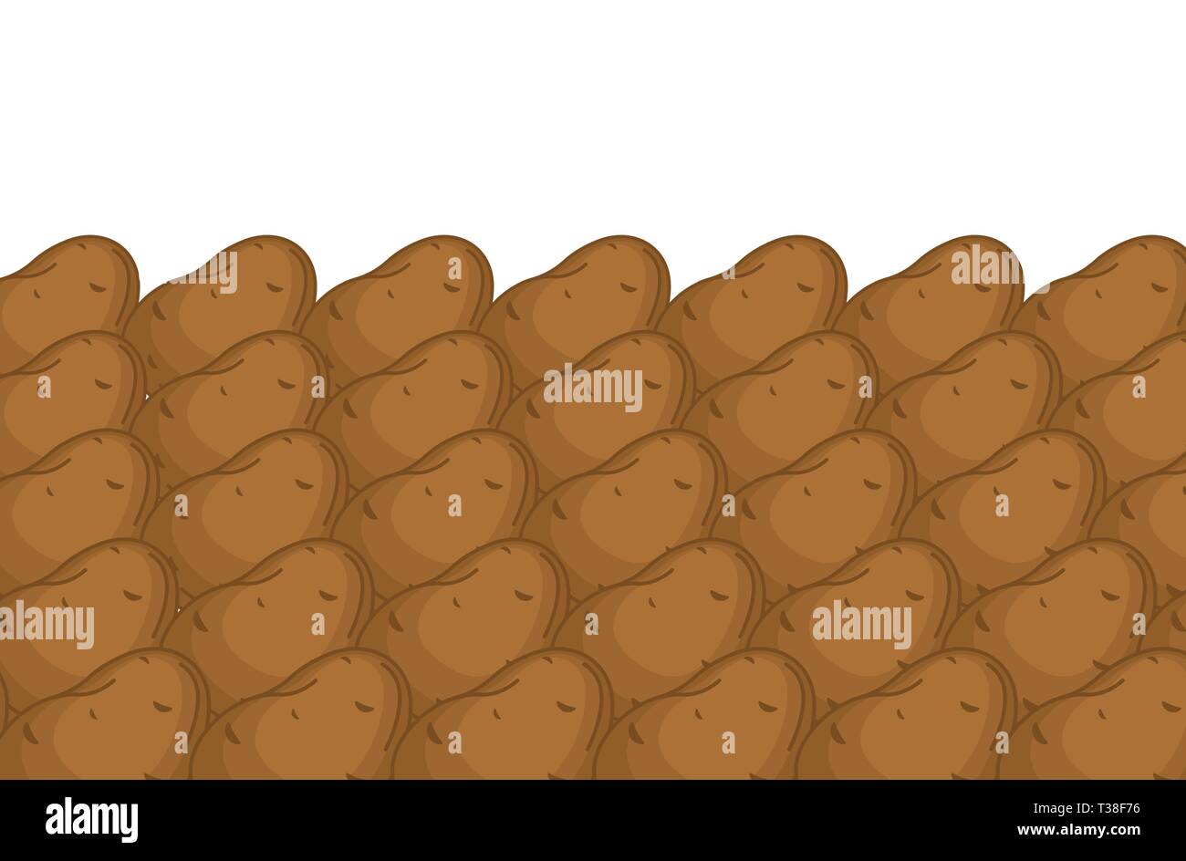 Potato on counter background. Potatoes on market showcase. vegetable ...