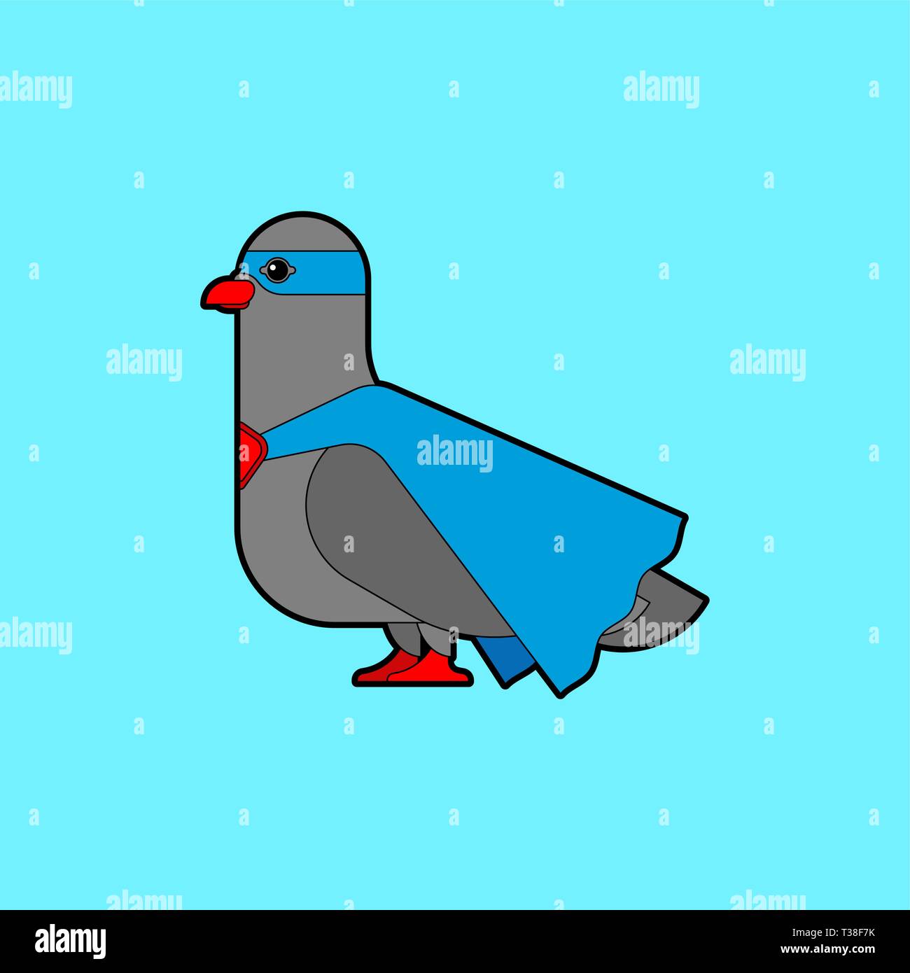 Dove superhero. Super pigeon In raincoat and mask. Superpowers Bird ...