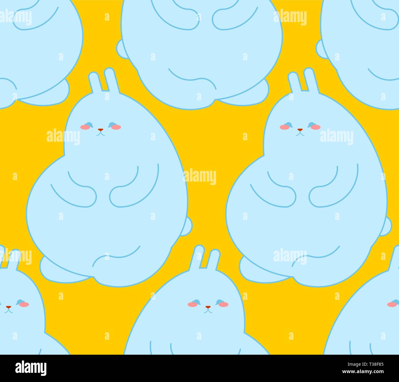 Fat rabbit pattern seamless. Thick hare background. Cute baby cloth ...