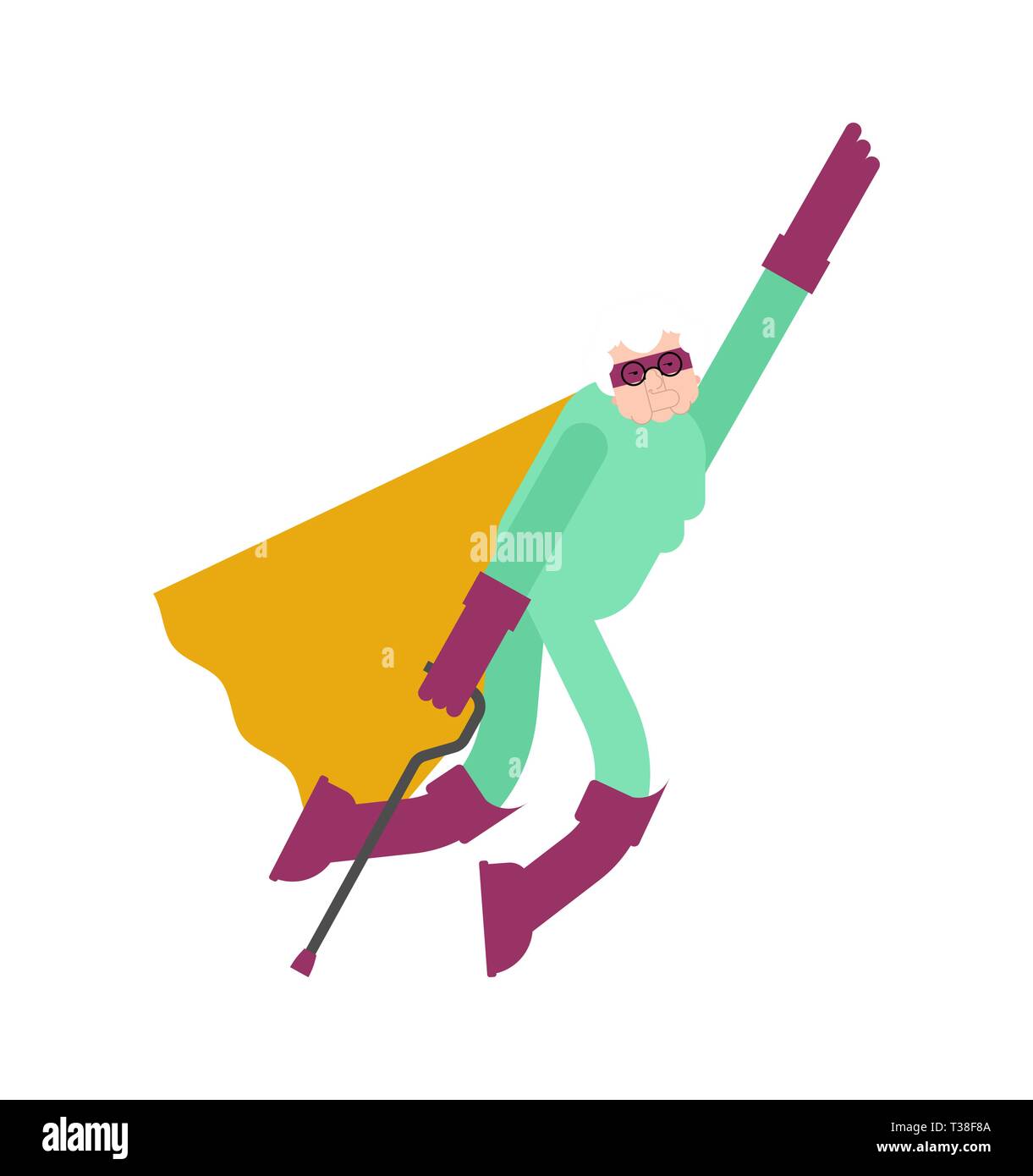 Grandmother superhero fly. Super Grandma. Superpowers old woman ...
