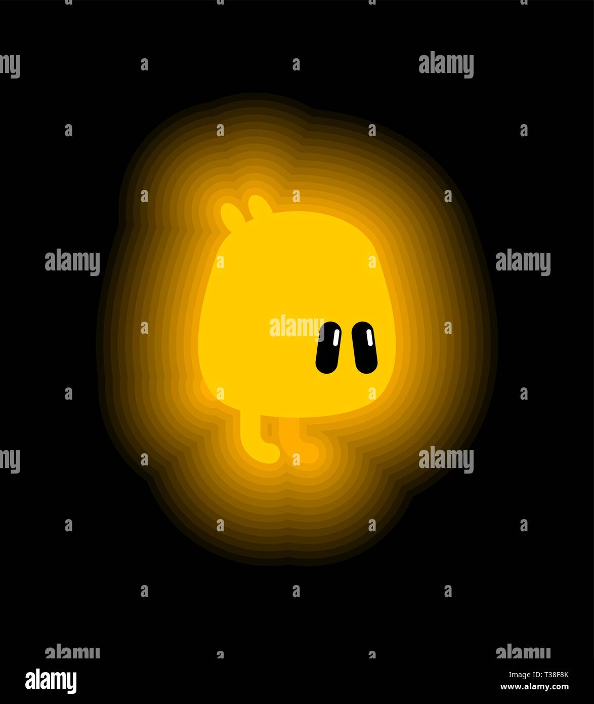 Yellow cute monster Magic firefly creature. Mythical Cartoon style ...