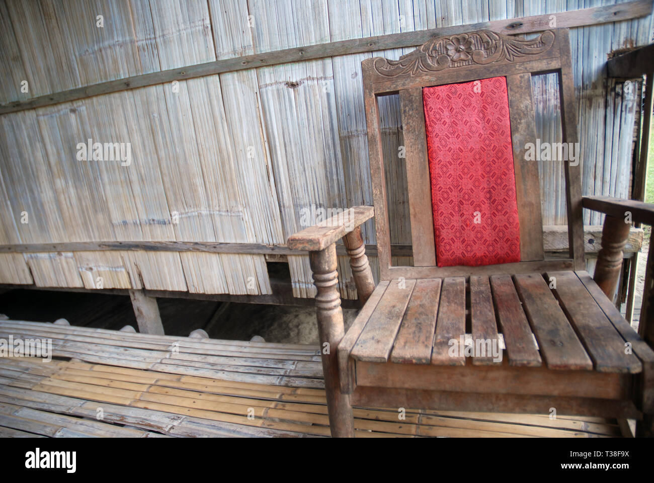Old chair on front deck of house, Samal, Philippines Stock Photo - Alamy