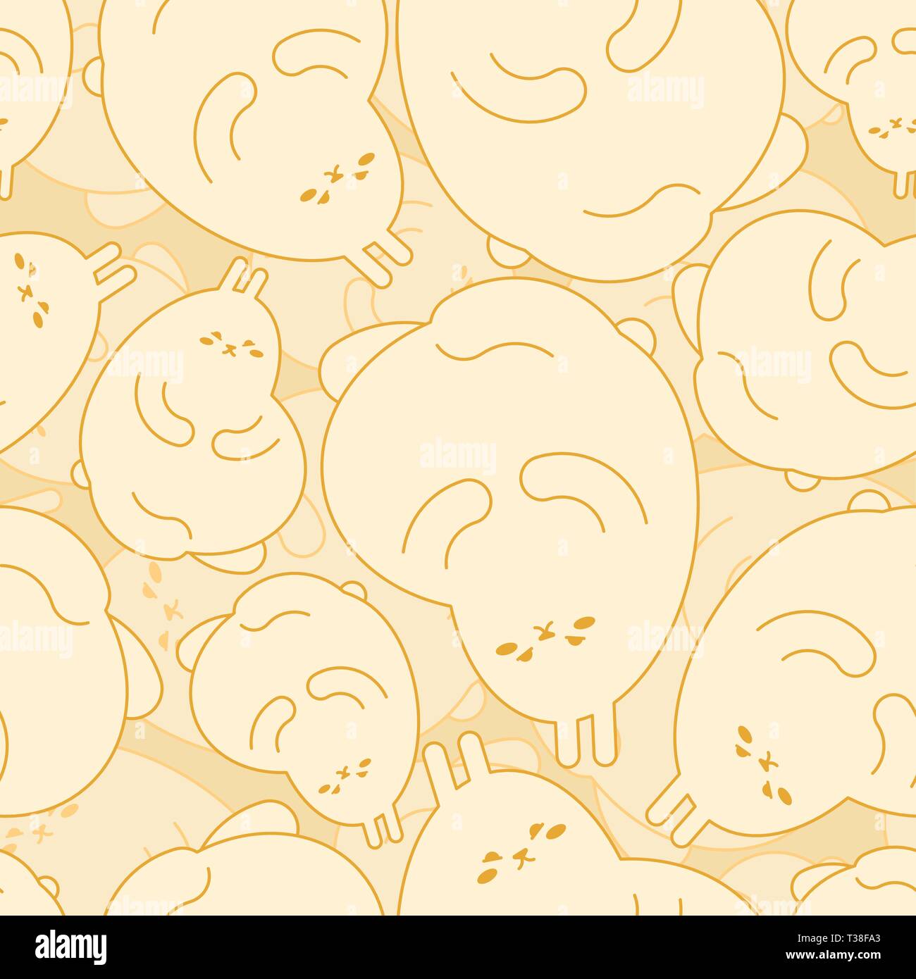 Fat rabbit pattern seamless. Thick hare background. Cute baby cloth ...