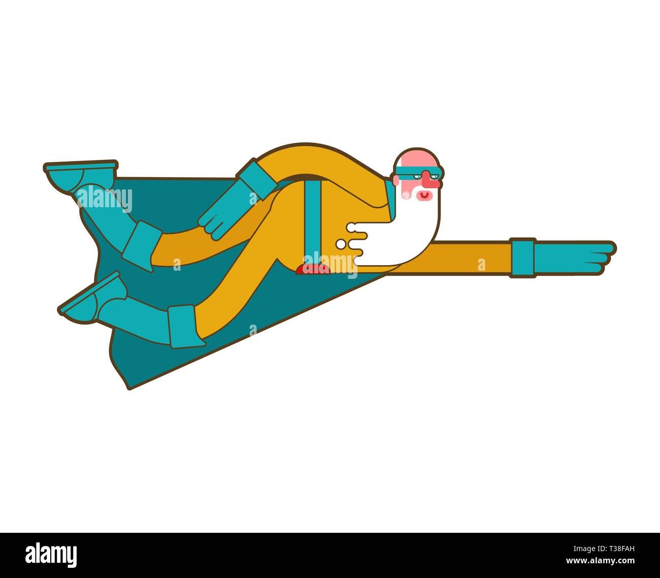 Grandfather superhero. Super Grandpa fly. Superpowers old man. Cartoon ...