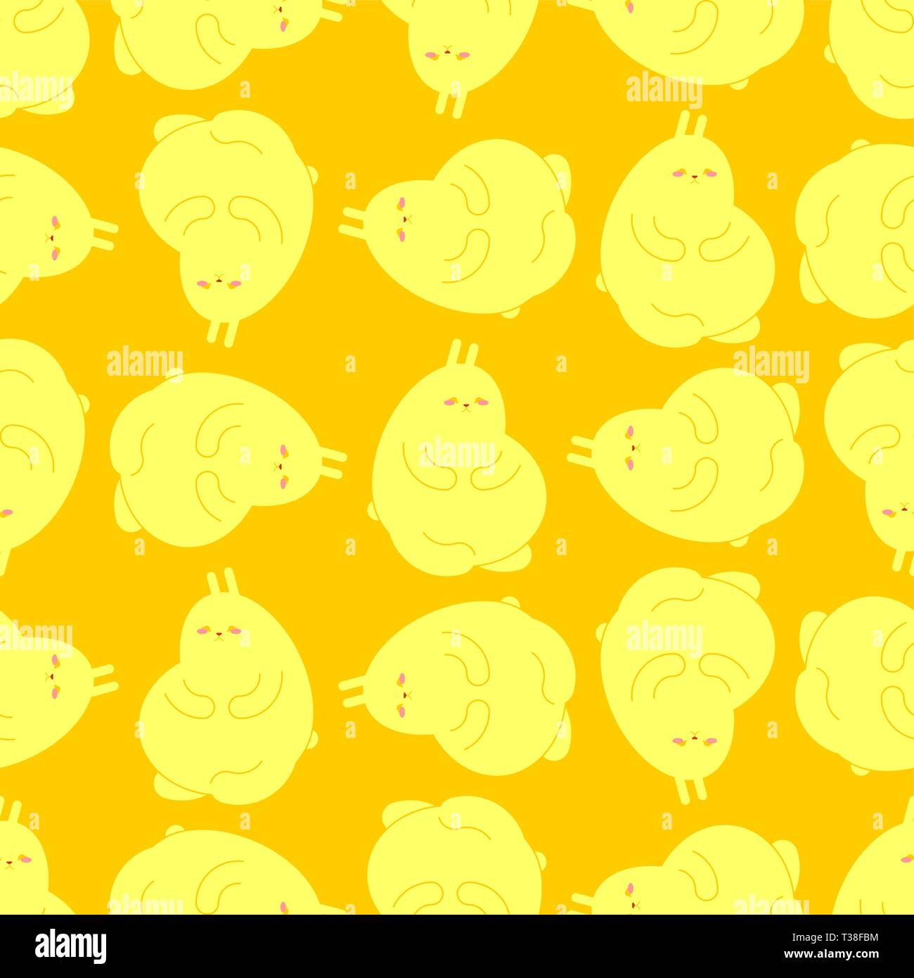 Fat rabbit pattern seamless. Thick hare background. Cute baby cloth ...