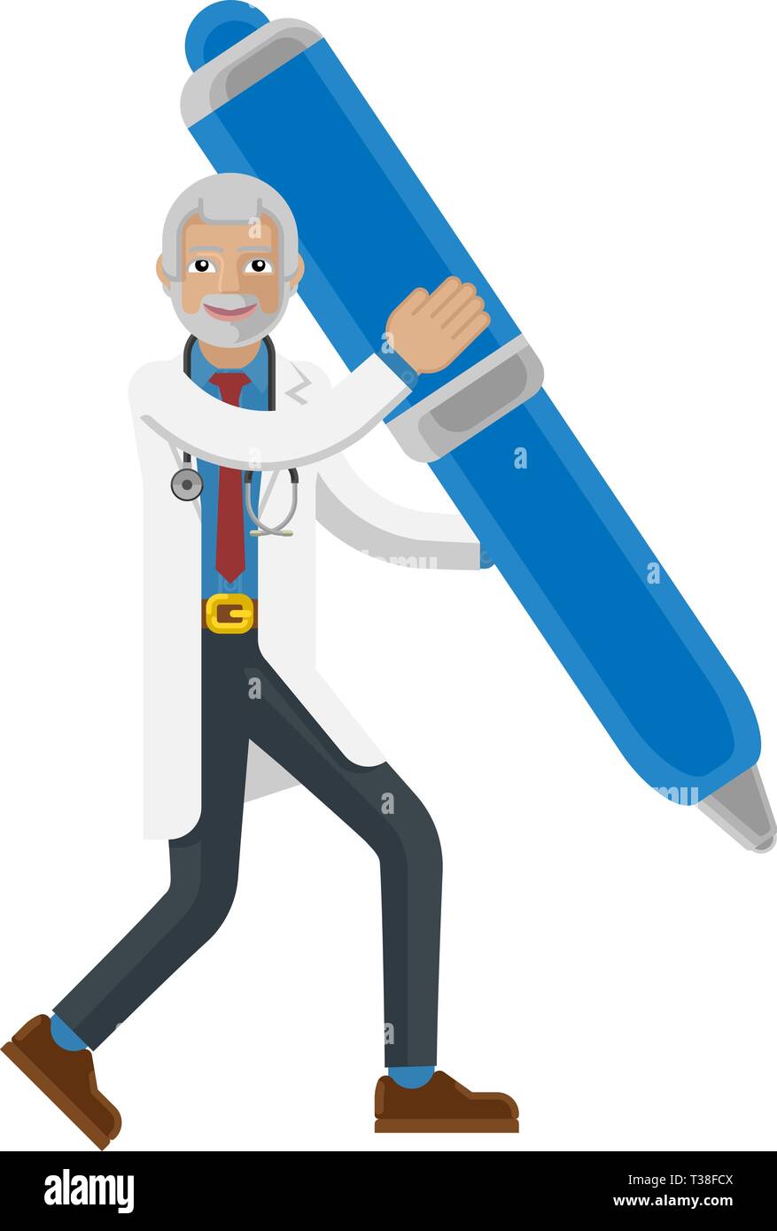 Senior doctor stethoscope holding Stock Vector Images - Alamy