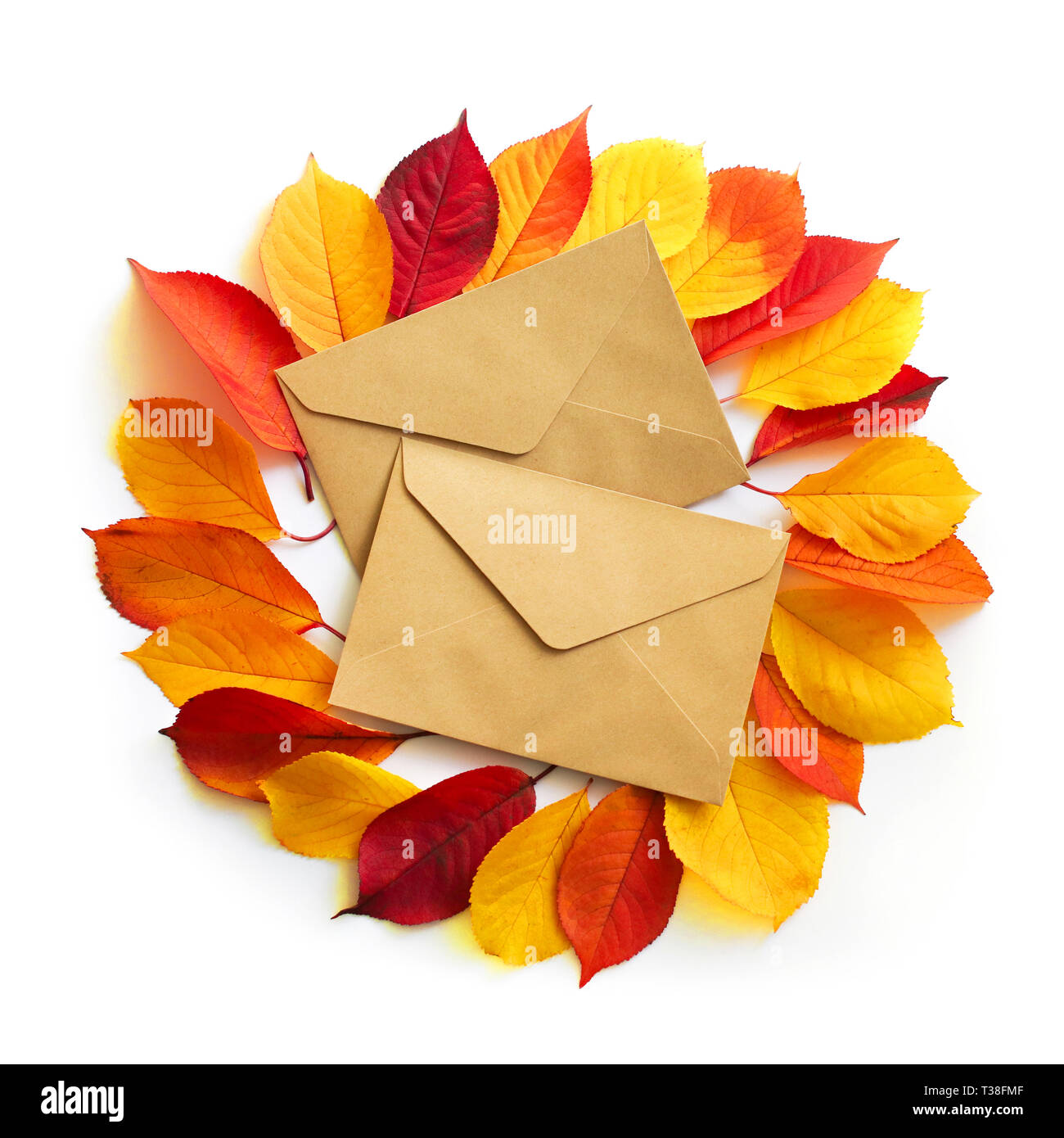 White envelope autumn red hi-res stock photography and images - Alamy