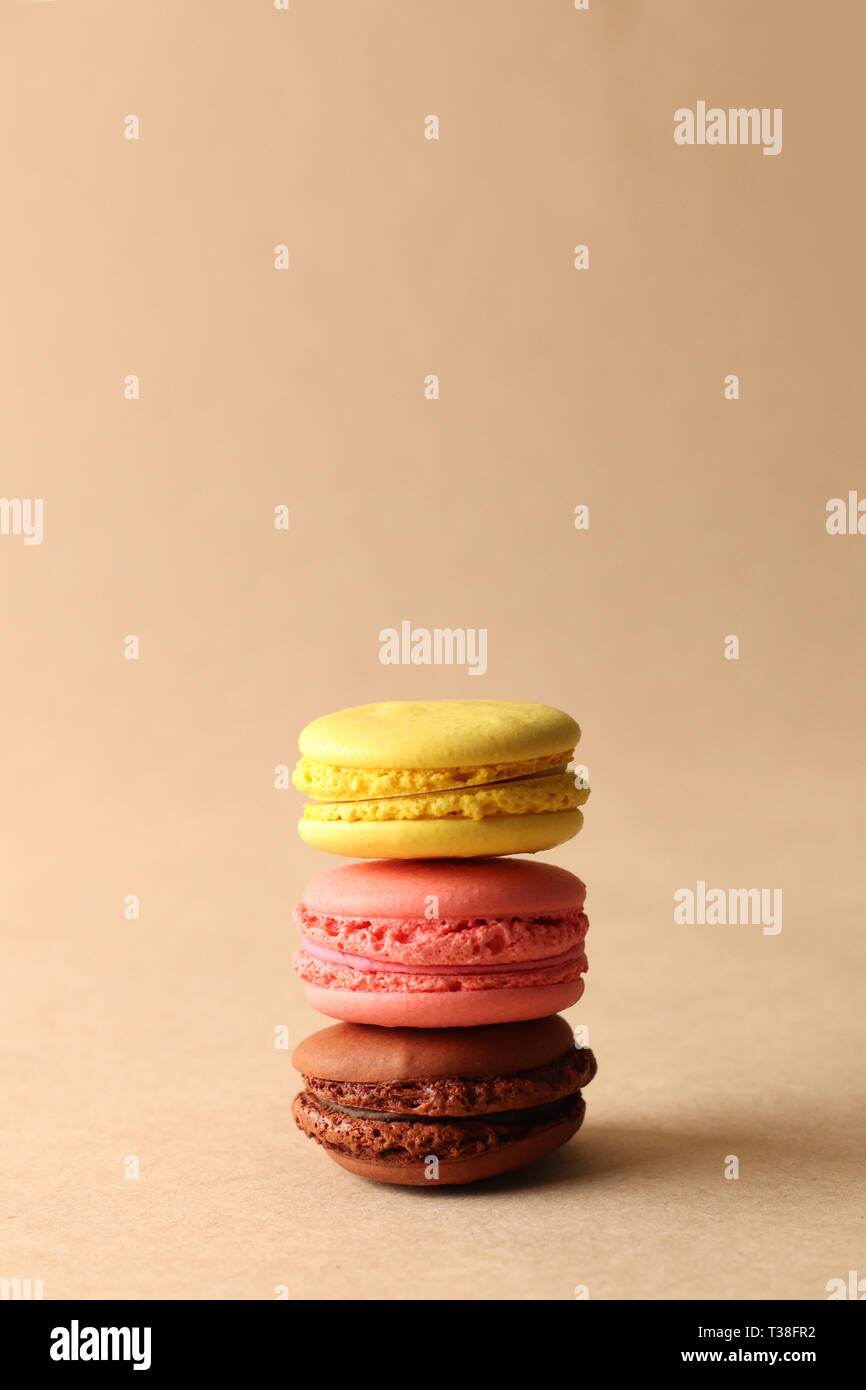Different types of macaroons on a background Stock Photo - Alamy