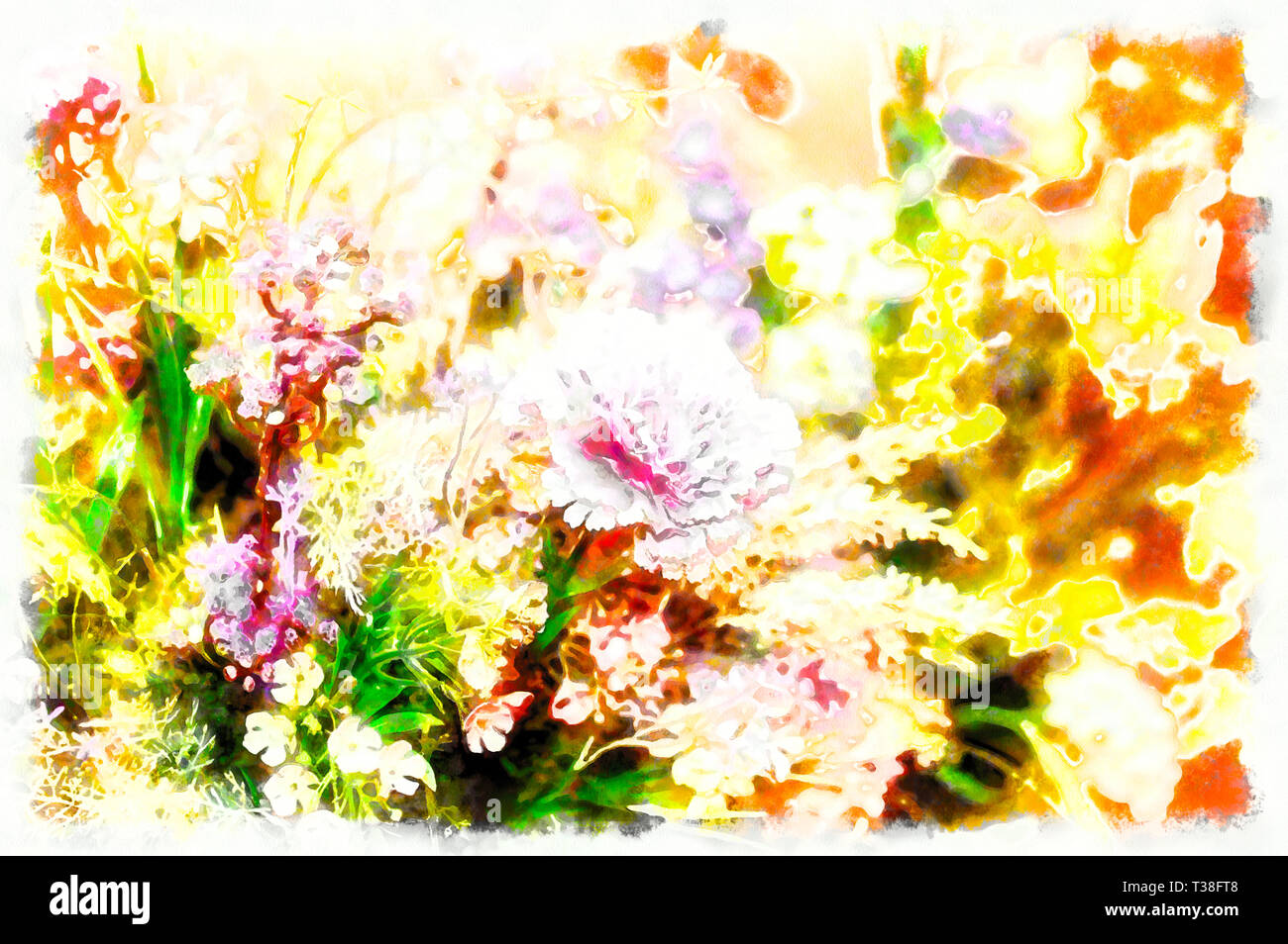 decorative flower background, Computer painting effect Stock Photo - Alamy