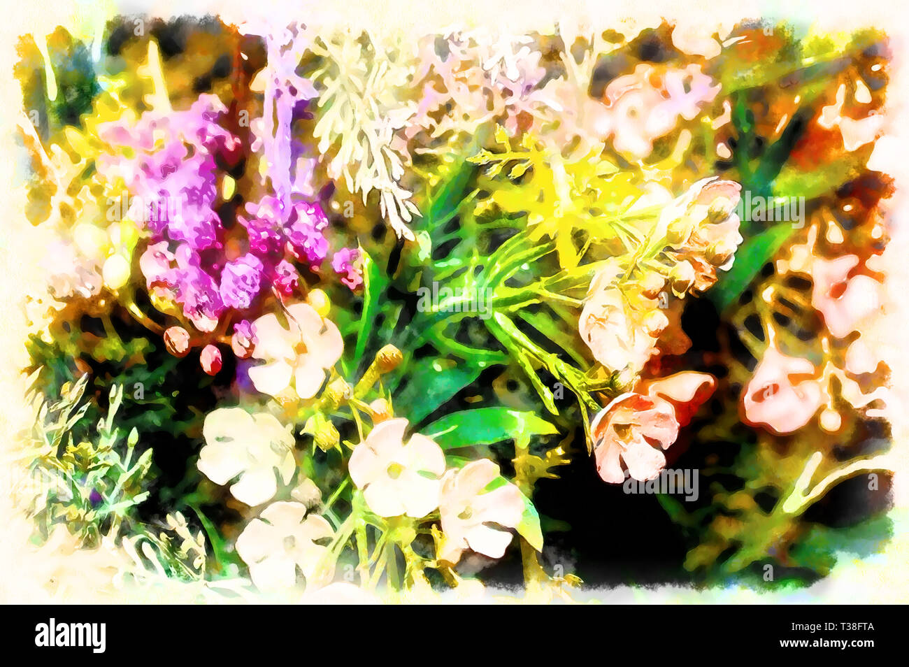 decorative flower background, Computer painting effect Stock Photo - Alamy