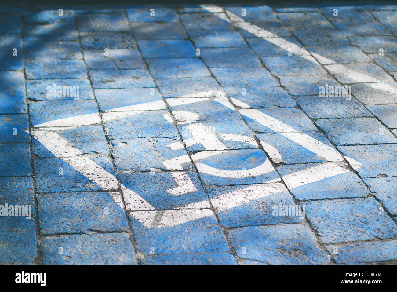 Parking space for people with disabilities, sign of a disabled person ...