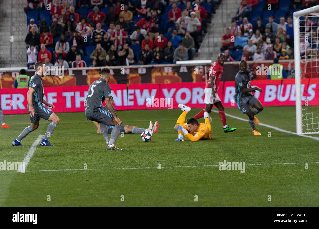Harrison, United States. 06th Apr, 2019. Goalkeeper Mathias Jorgensen ...