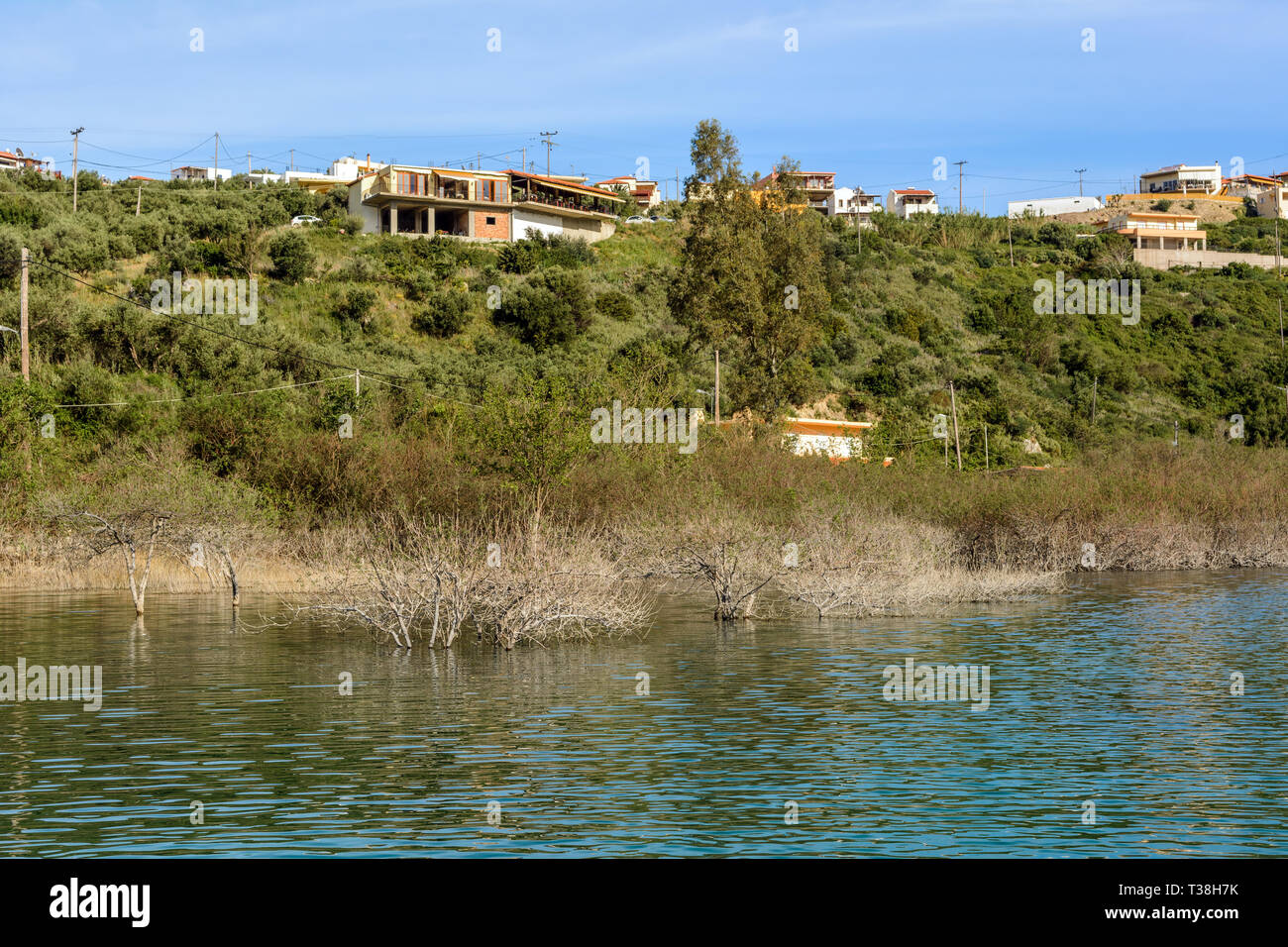 Kournas lake with beautiful fresh emerald water. Crete island, Greece ...