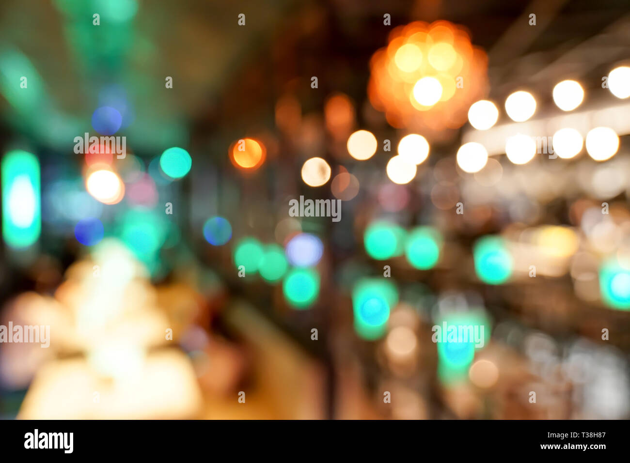 Pub / Club / Bar blurry and bokeh background image Stock Photo - Alamy