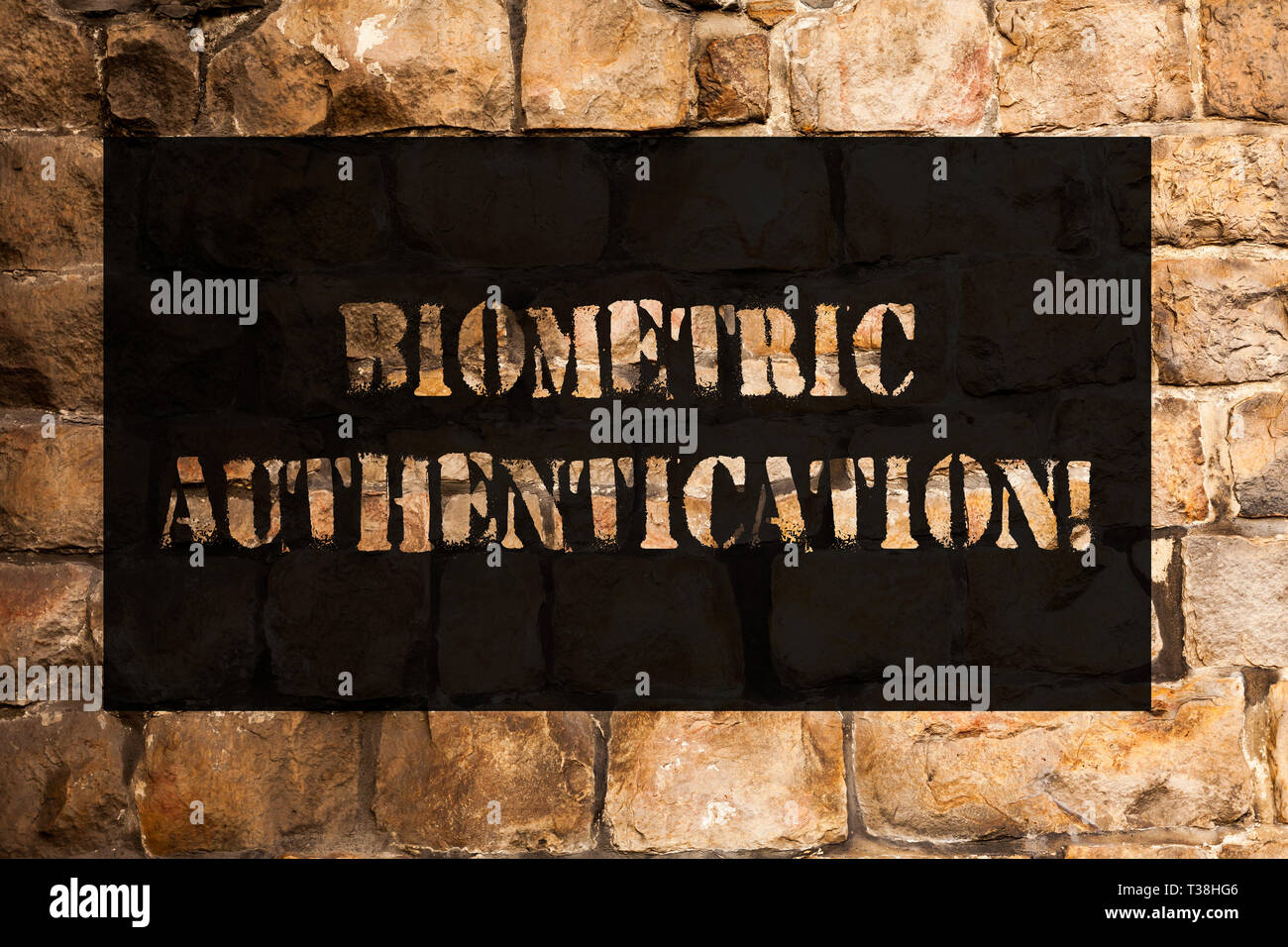 Conceptual hand writing showing Biometric Authentication. Concept meaning identity verification ...