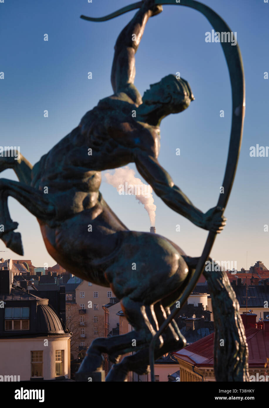 Centaur (Kentauren) 1939 bronze sculpture, Observatorielunden, Vasastan ...