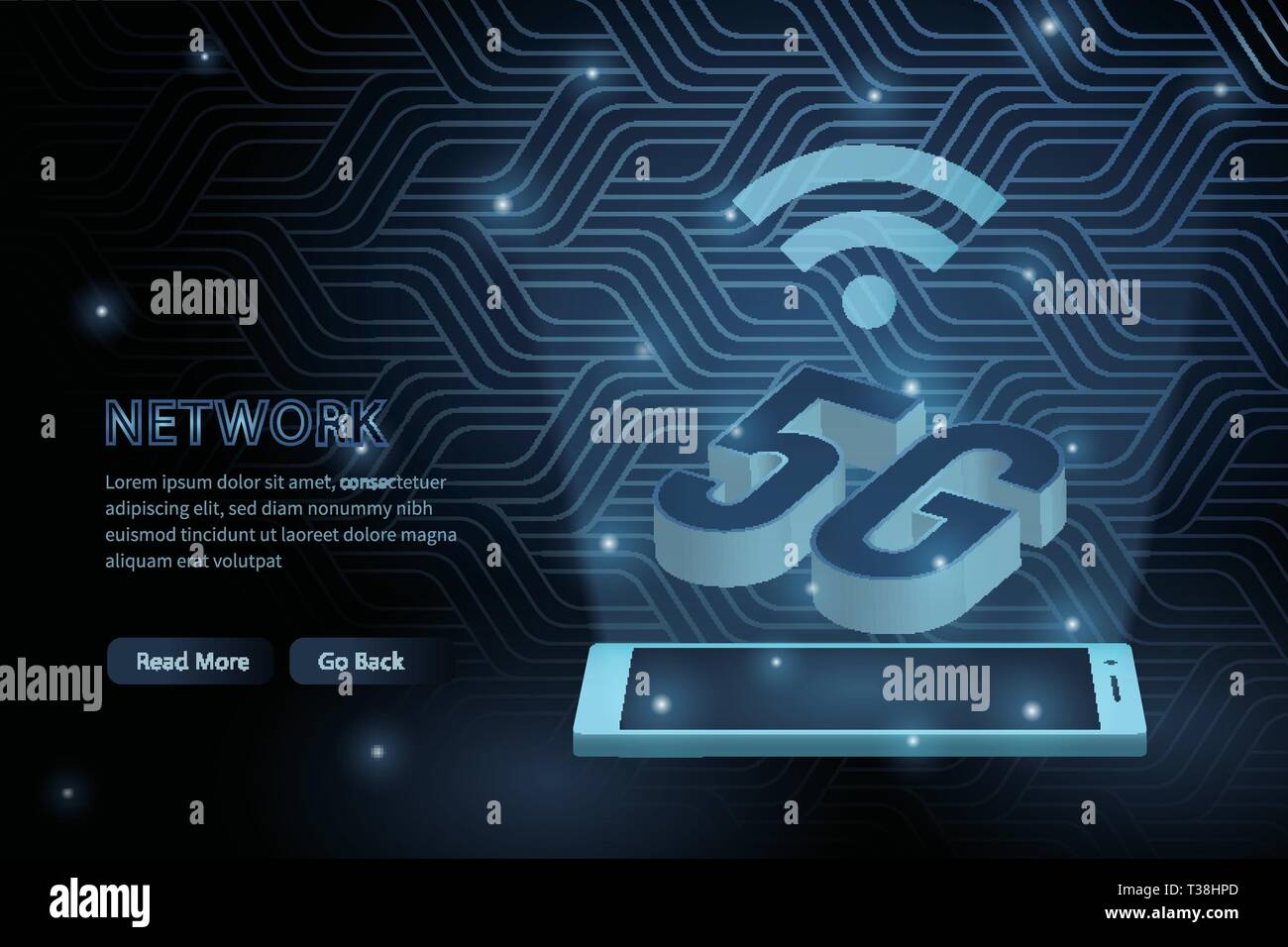 5G technology geometry cross frame line vector futuristic illustration ...