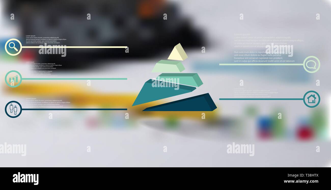 3D illustration infographic template. The embossed triangle is randomly ...