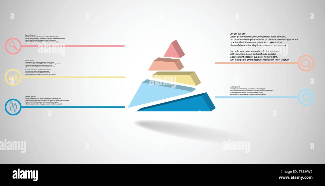 3D illustration infographic template. The embossed triangle is randomly ...