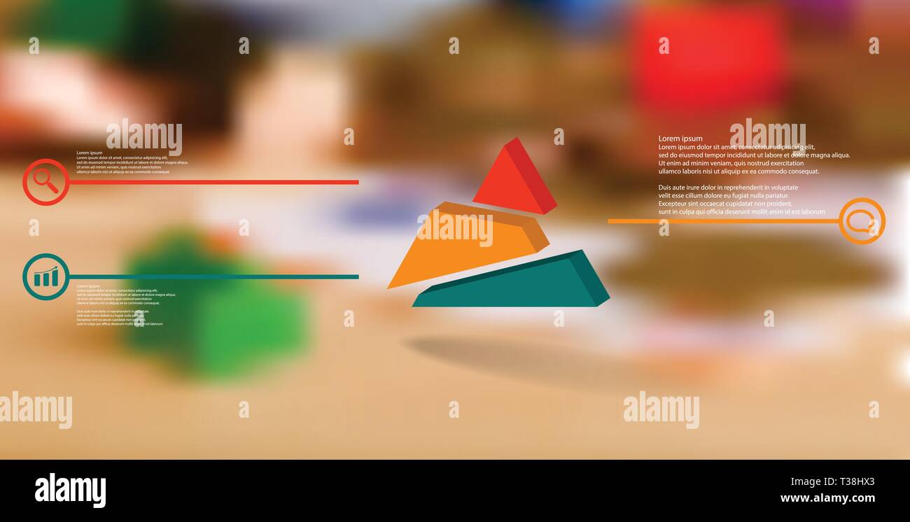 3D illustration infographic template. The embossed triangle is randomly ...